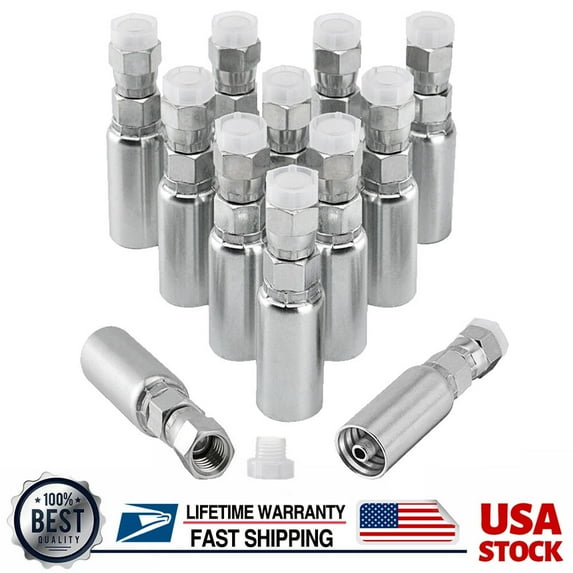 12 Pack 1/4" Hose x 1/4" JIC 37° Female Hydraulic Hose End Swivel Crimp ...