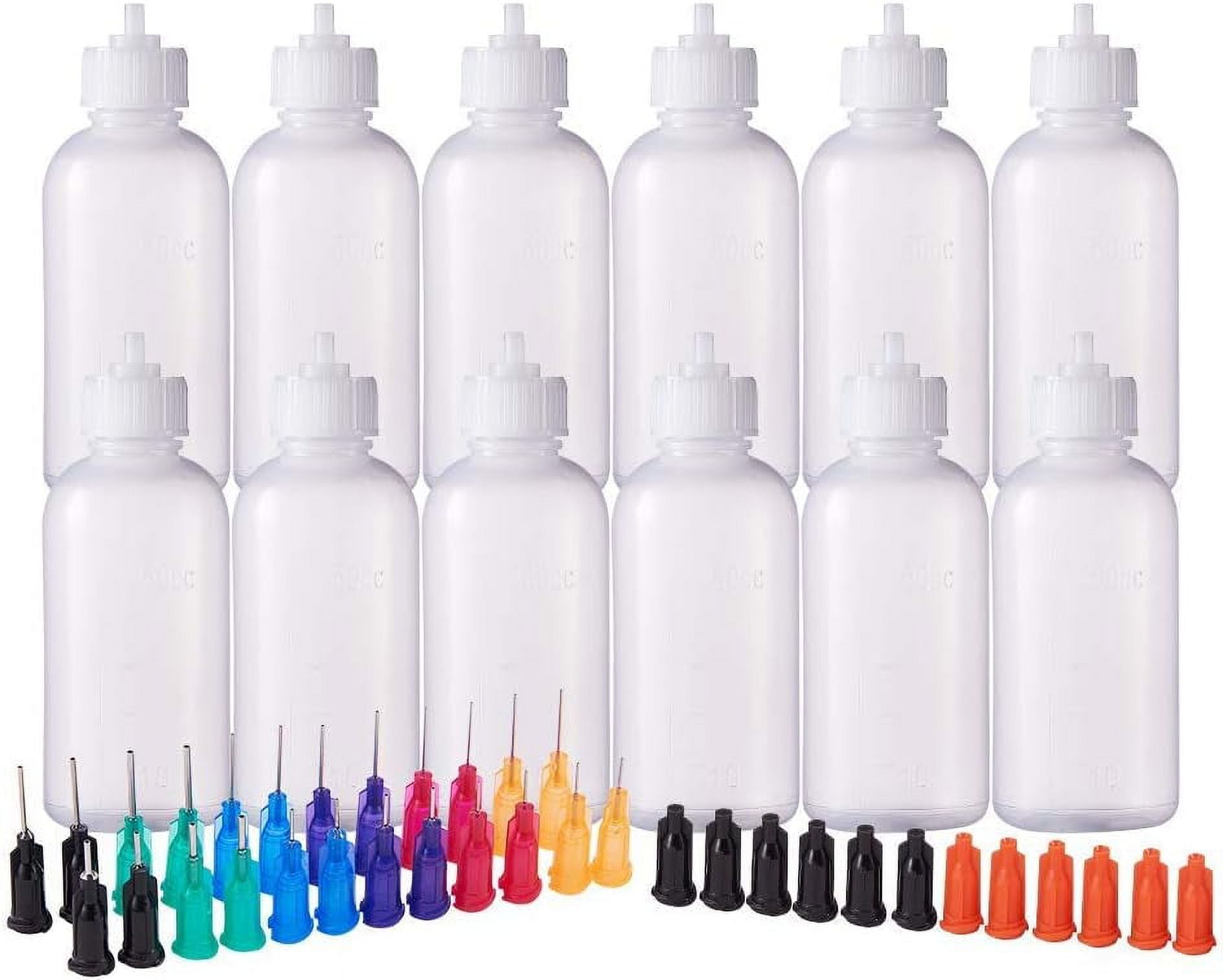 12 Pack 1.7 Ounce Multi Purpose DIY Precision Tip Applicator Bottles Set with 24 Tips 12 Caps ...