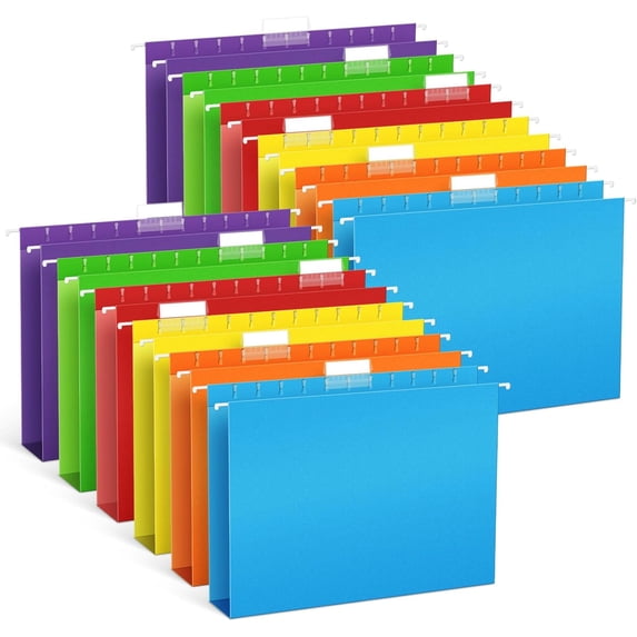 12 Pack 1 Inch Expansion Hanging File Folders, Letter Size Hanging ...