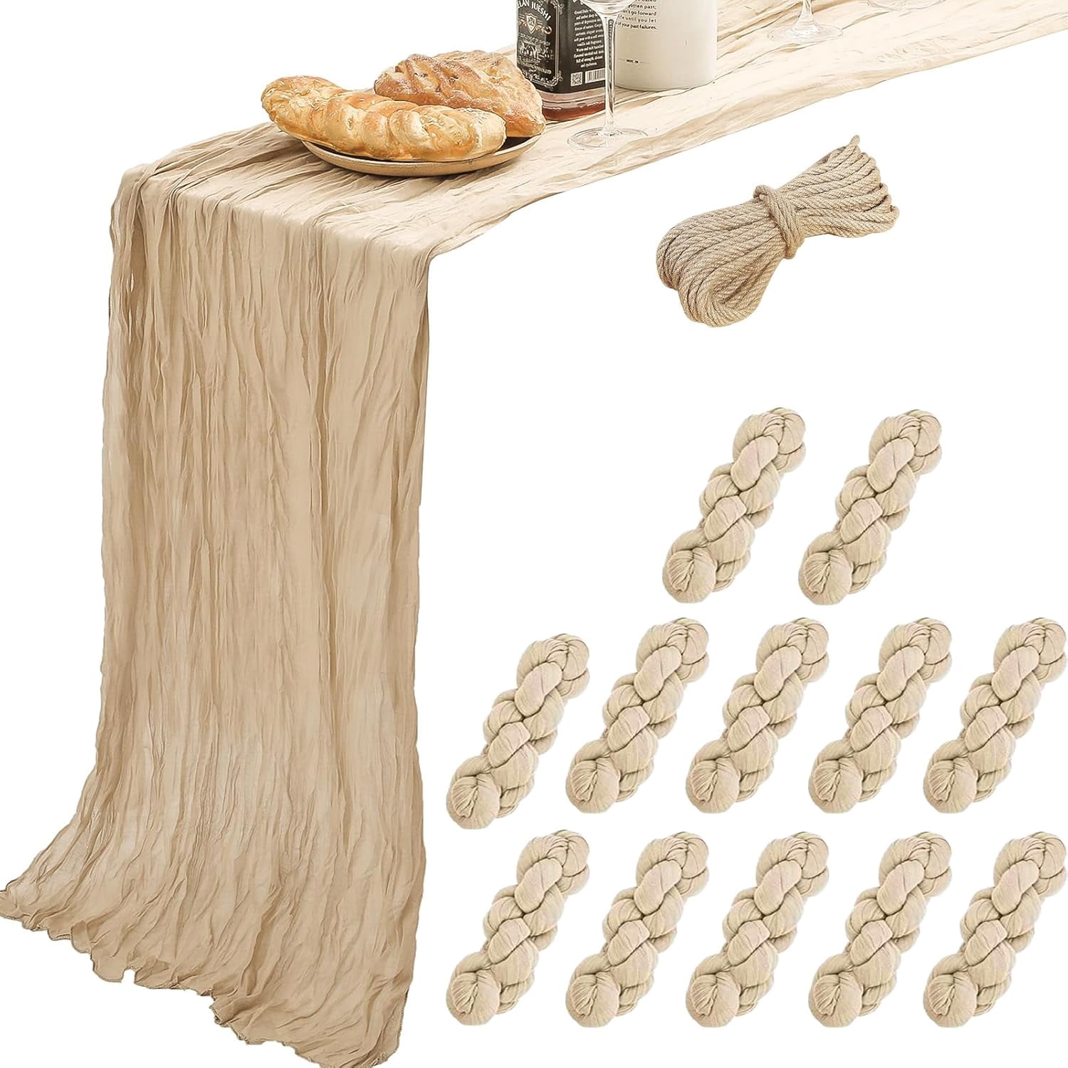 12 Pack 10 Ft Blush Pink Cheesecloth Table Runner Cheese Cloth for ...