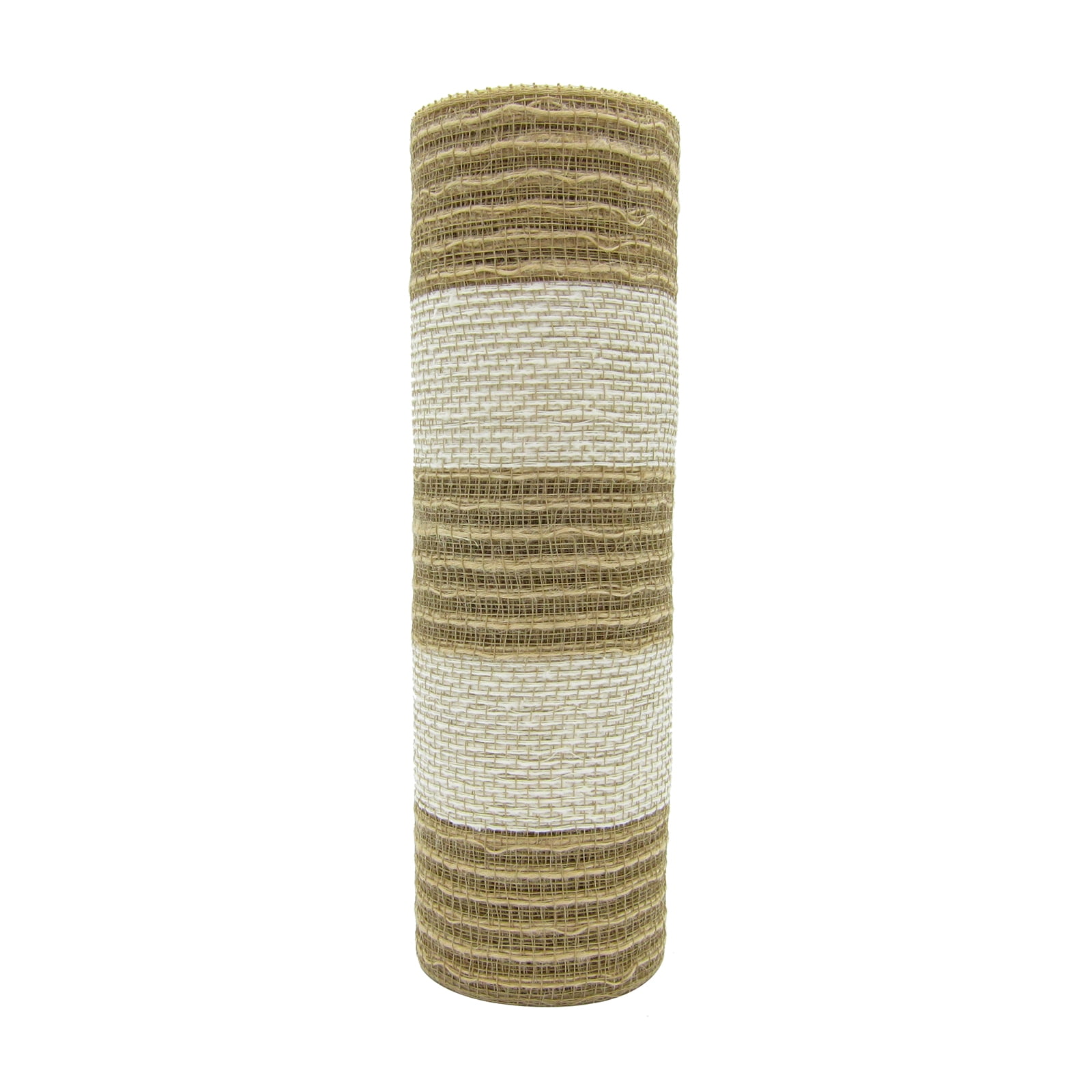12 Pack: 10" x 6.3yd. White & Natural Striped Mesh by Celebrate It ...