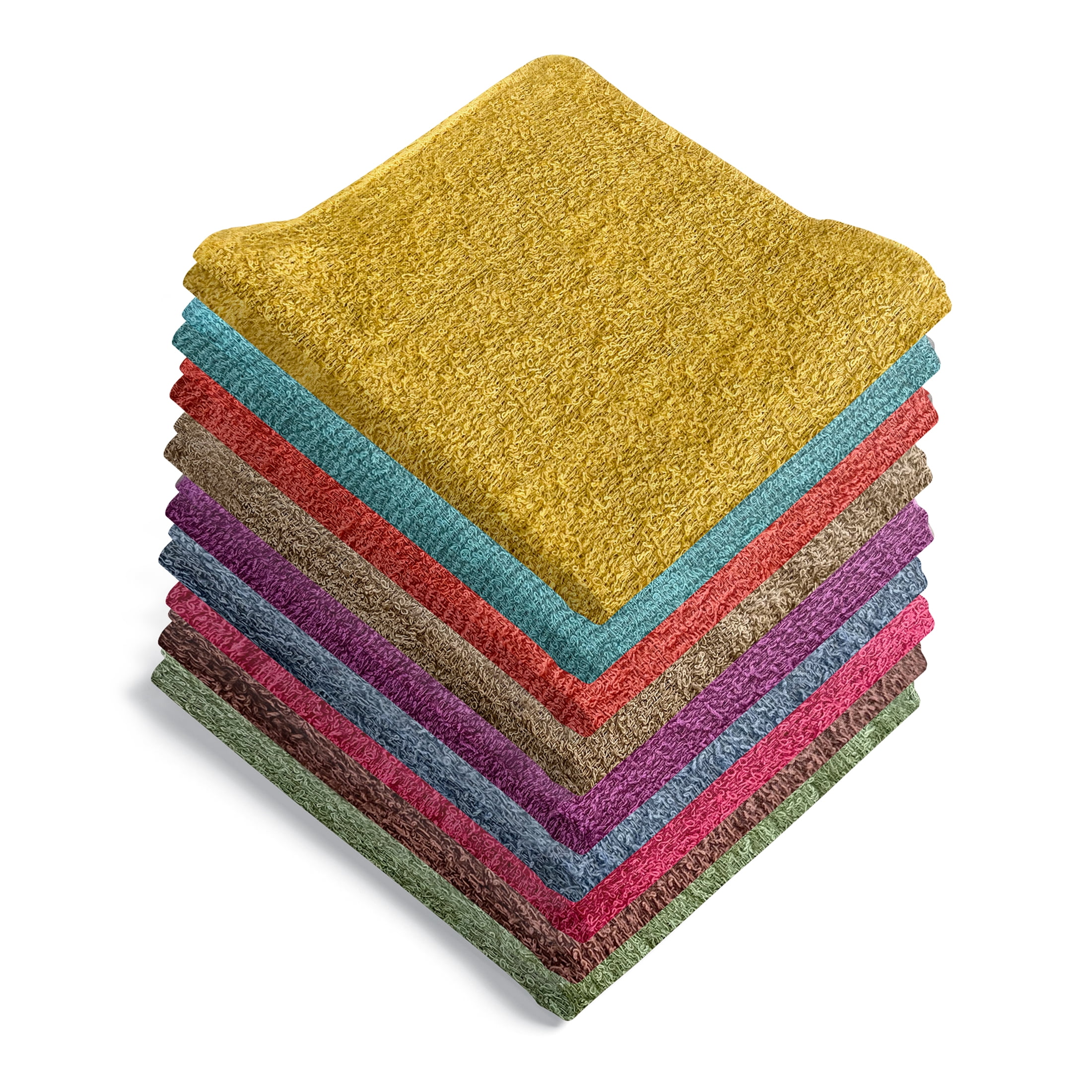 12-Pack: 100% Ultra-Soft Super Absorbent Cotton Multipurpose Cleaning ...