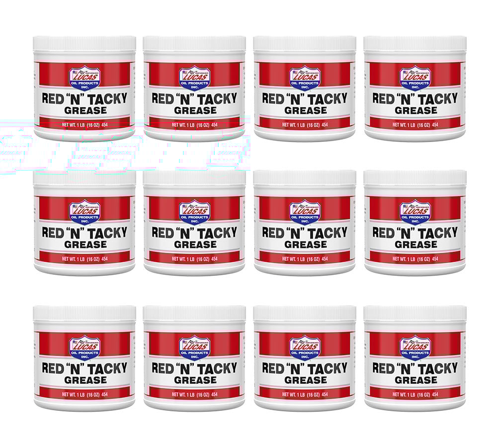 12 Pack Lucas Oil 10574 Red N Tacky Lithium Grease, Multipurpose ...