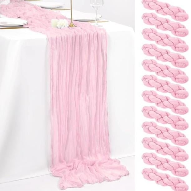 12 Pack 10Ft Cheesecloth Table Runner 35 x 120 inch Boho Gauze Cheese ...