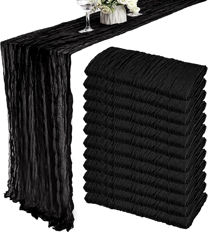 12 Pack 10Ft Cheesecloth Table Runner 35x120 Inch Boho Gauze Table ...
