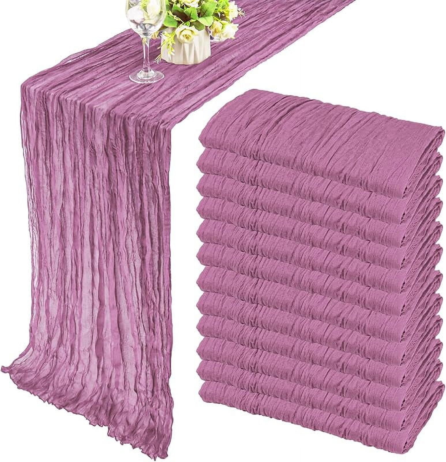 12 Pack 10Ft Cheesecloth Table Runner 35x120 Inch Boho Gauze Table ...