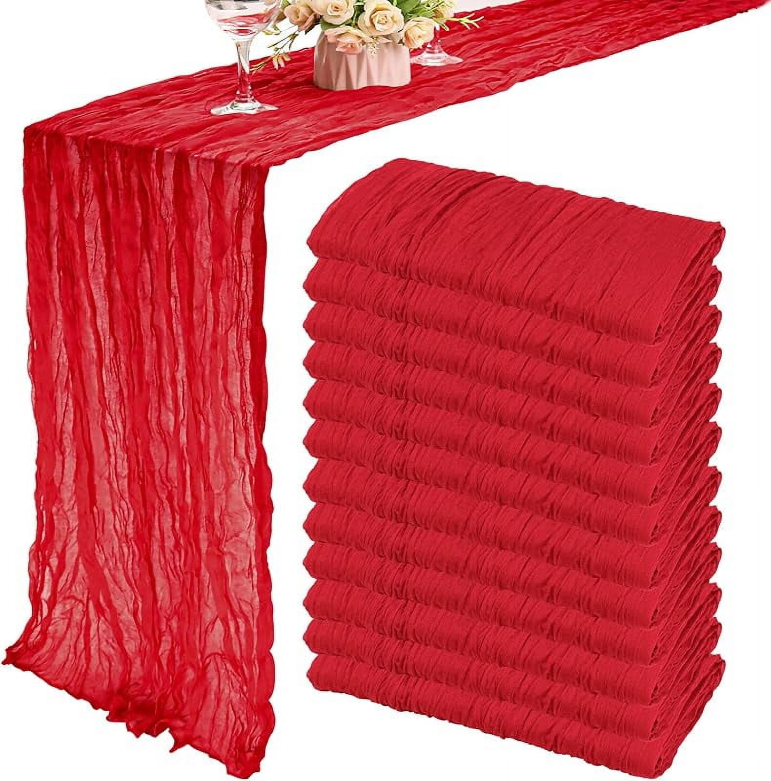 12 Pack 10Ft Cheesecloth Table Runner 35x120 Inch Boho Gauze Table ...