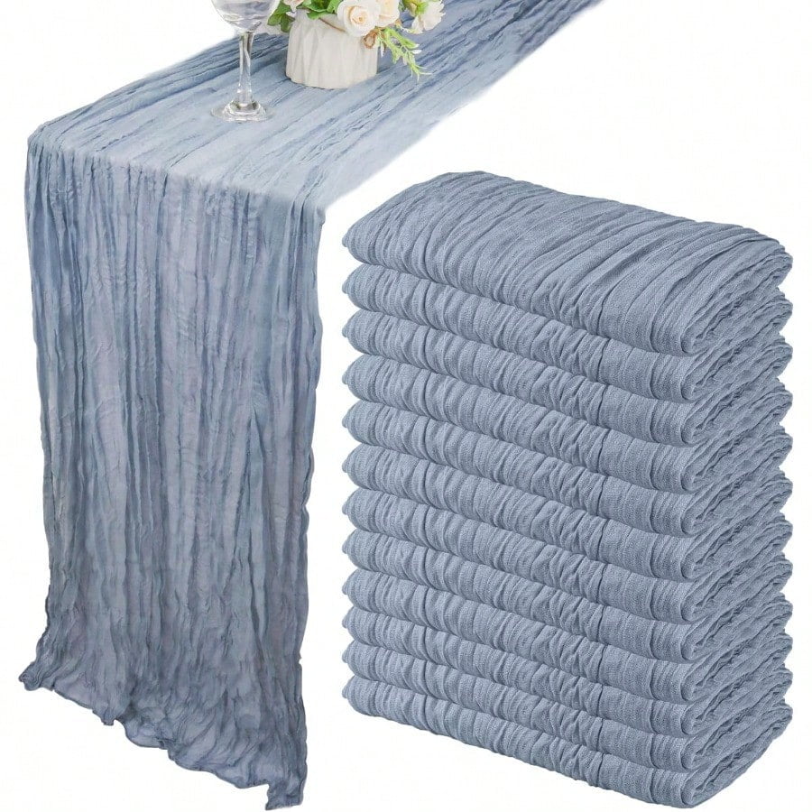 12 Pack 10Ft Cheesecloth Table Runner 35x120 Inch Boho Gauze Table ...