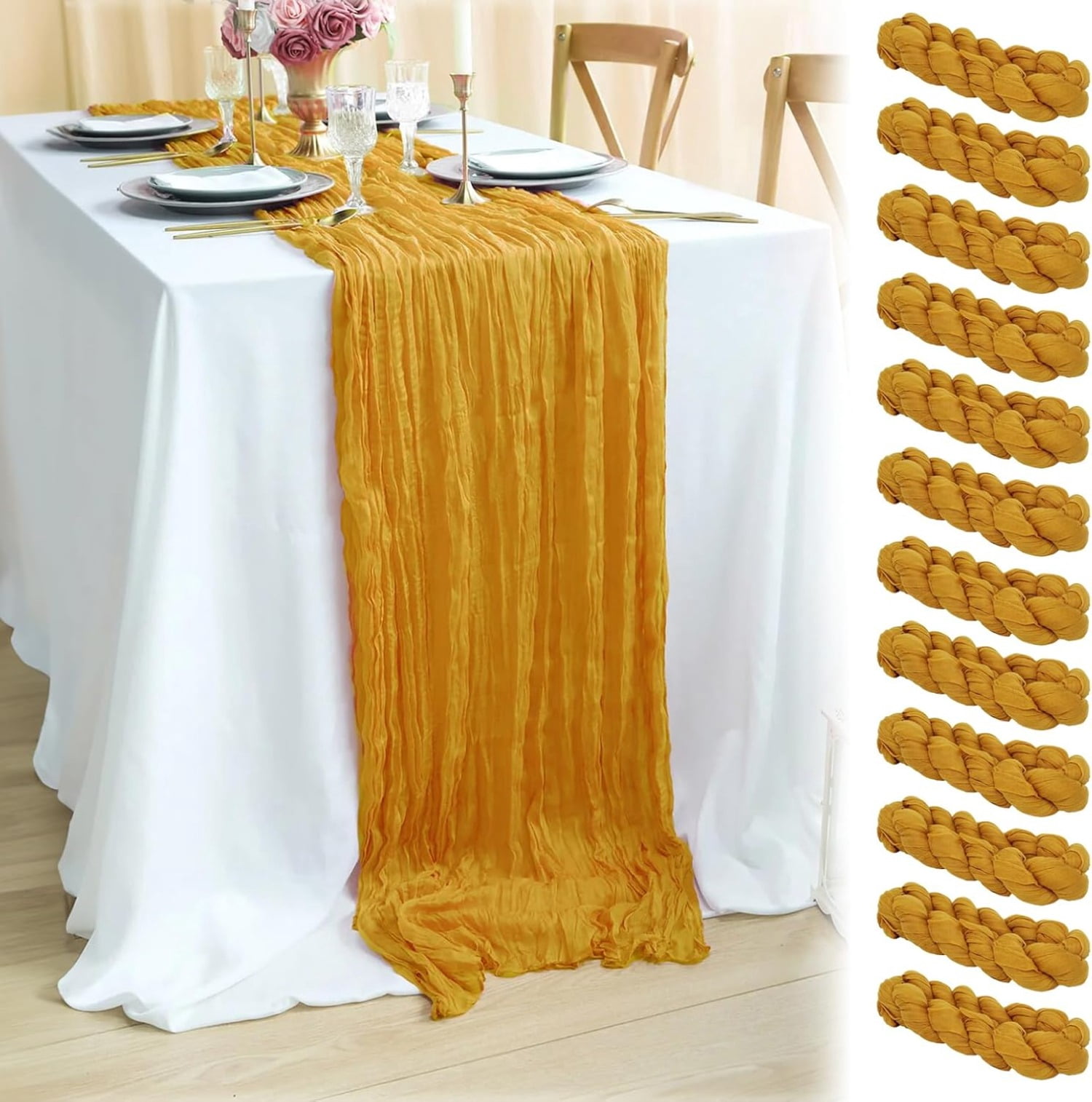 12 Pack 10Ft Lavender Cheesecloth Table Runner 35x120 Inch Table Runner ...
