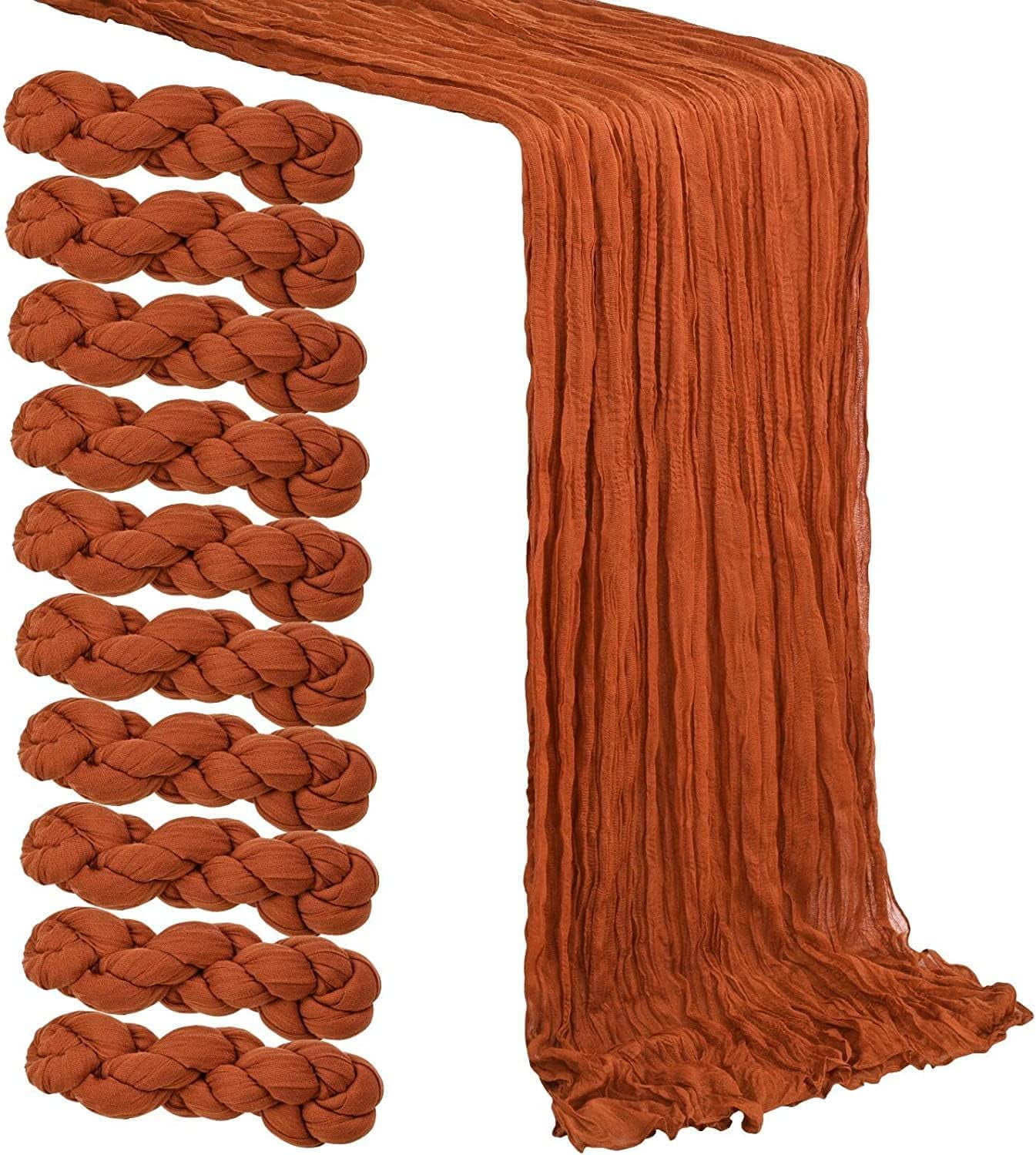 12-Pack 10Ft Rustic Terracotta Cheese Cloth Table Runner - 120" x 35 ...