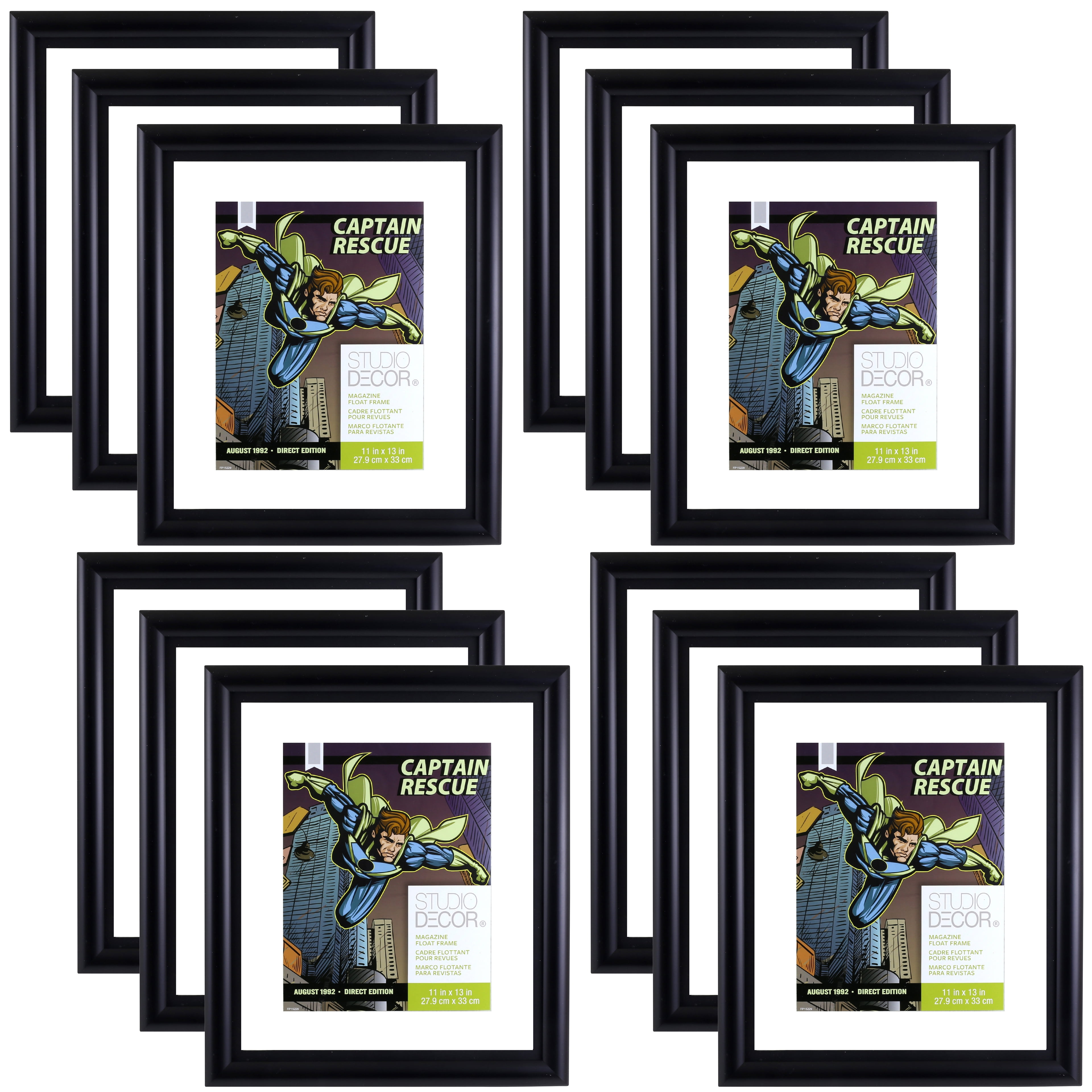 Studio Décor® 12 Pack Black Comic Book Float Frame, 11" x 13" Size ...