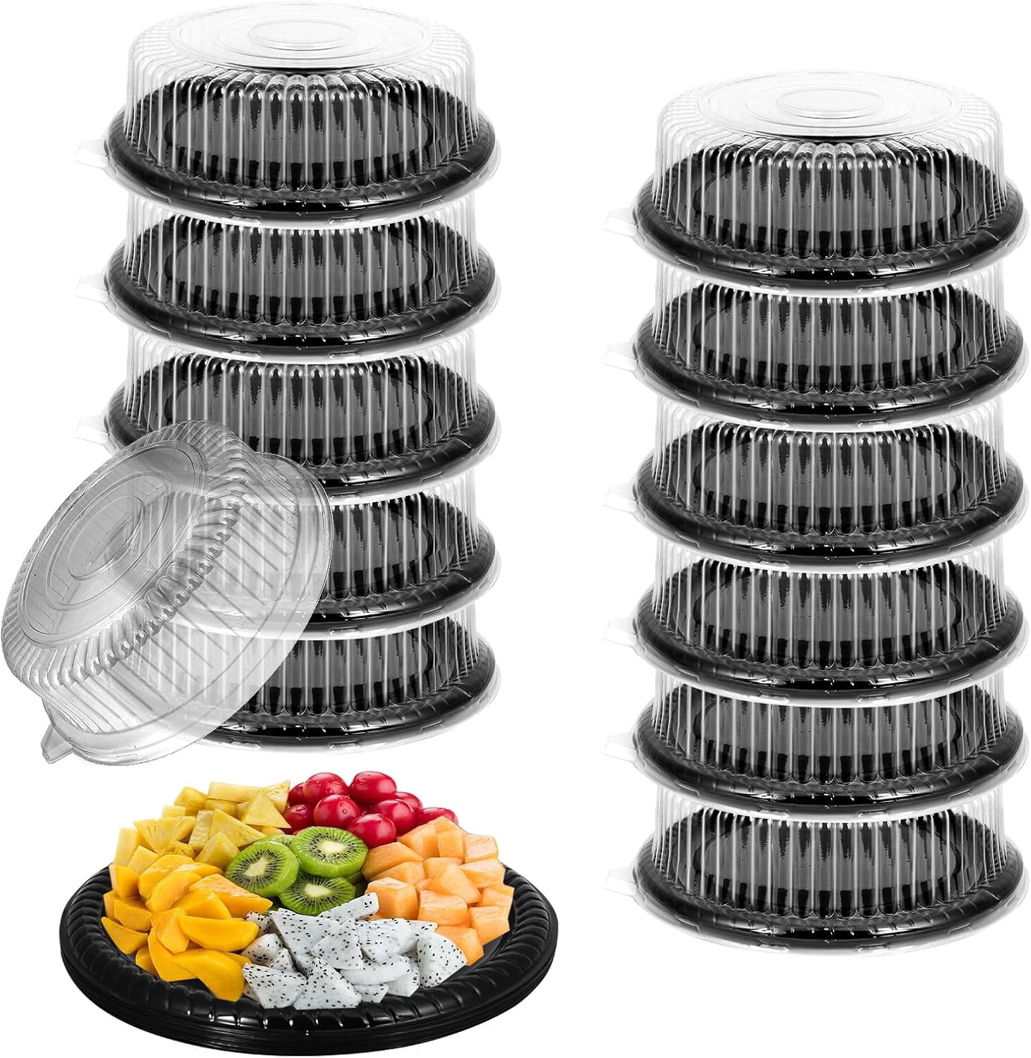 12-Pack 12-Inch Round Disposable Catering Trays with Lids – Perfect for ...