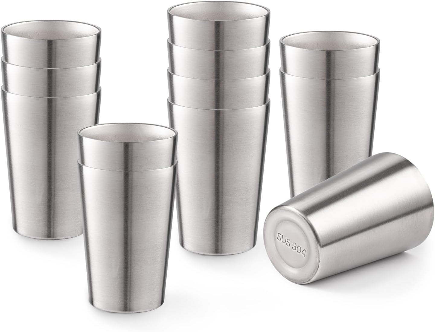 12 Pack 12 oz Stainless Steel Insulated Cup, Double Wall Vacuum Small ...