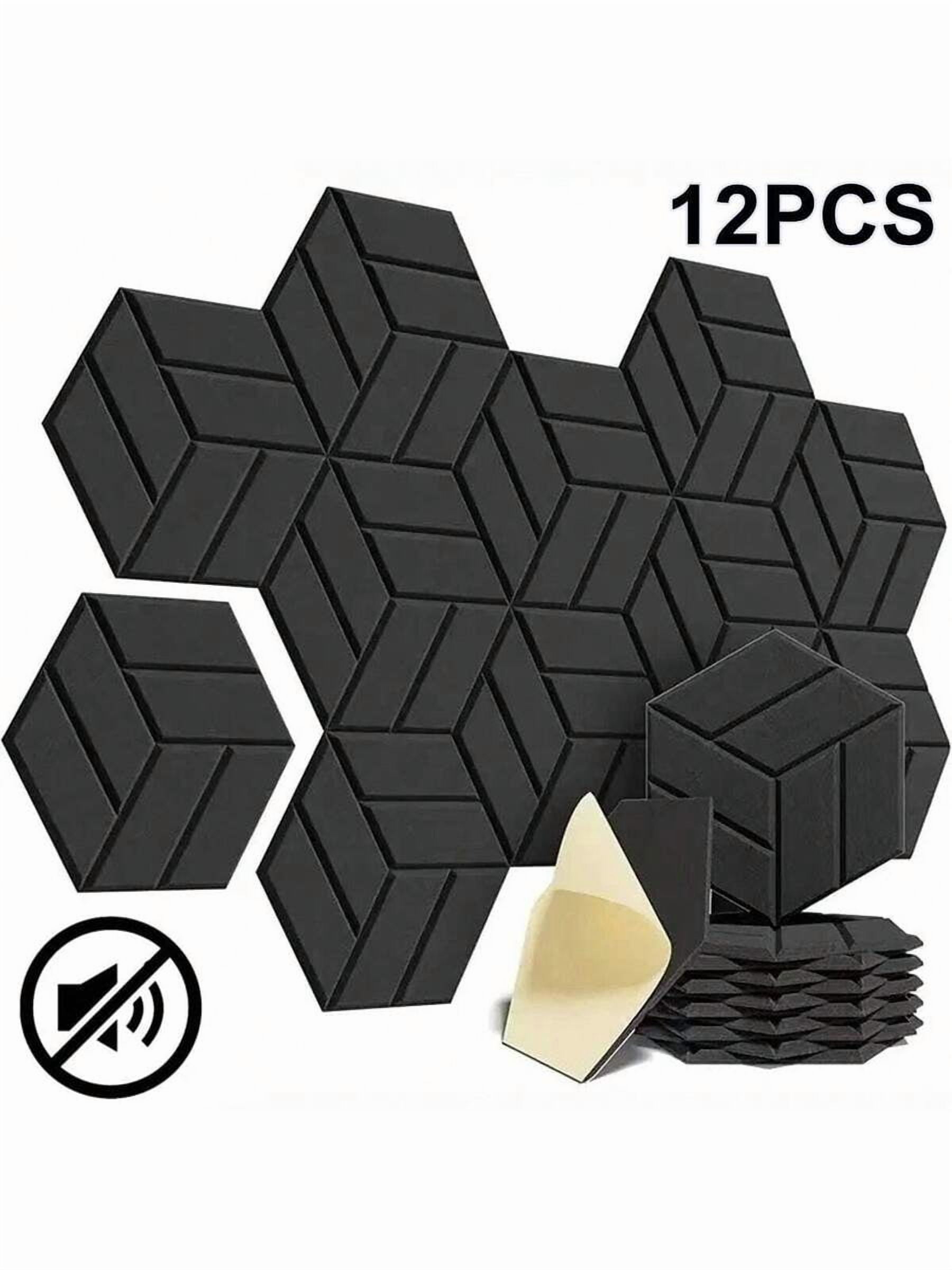 12 Pack 12"x12"x0.4" High Density Sound Proof Foam Panels, Self ...