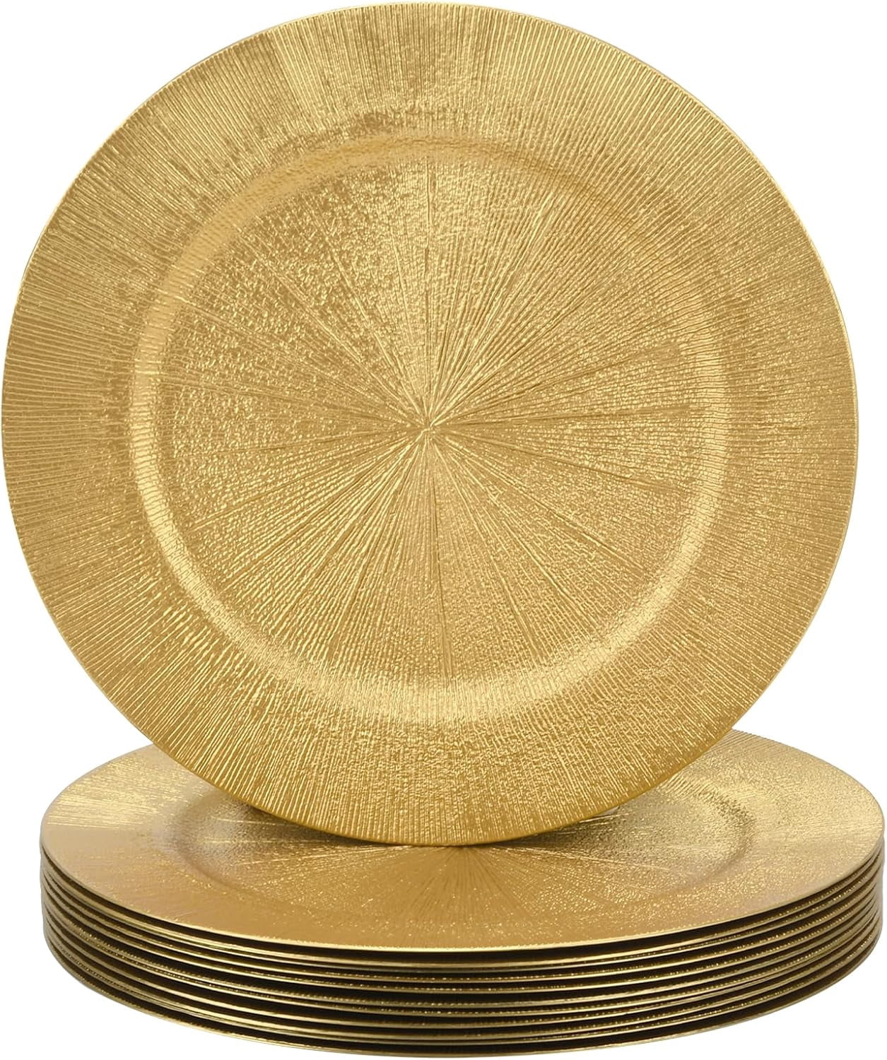 12-Pack 13" Gold Reef Charger Plates, Round Plastic Dinner Plate ...