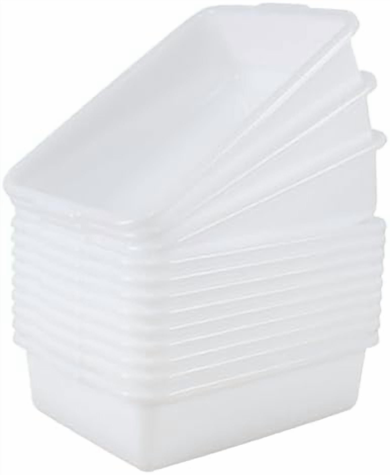 12-Pack 13 L Commercial Bus Tubs, Plastic Utility Bus Box, White ...