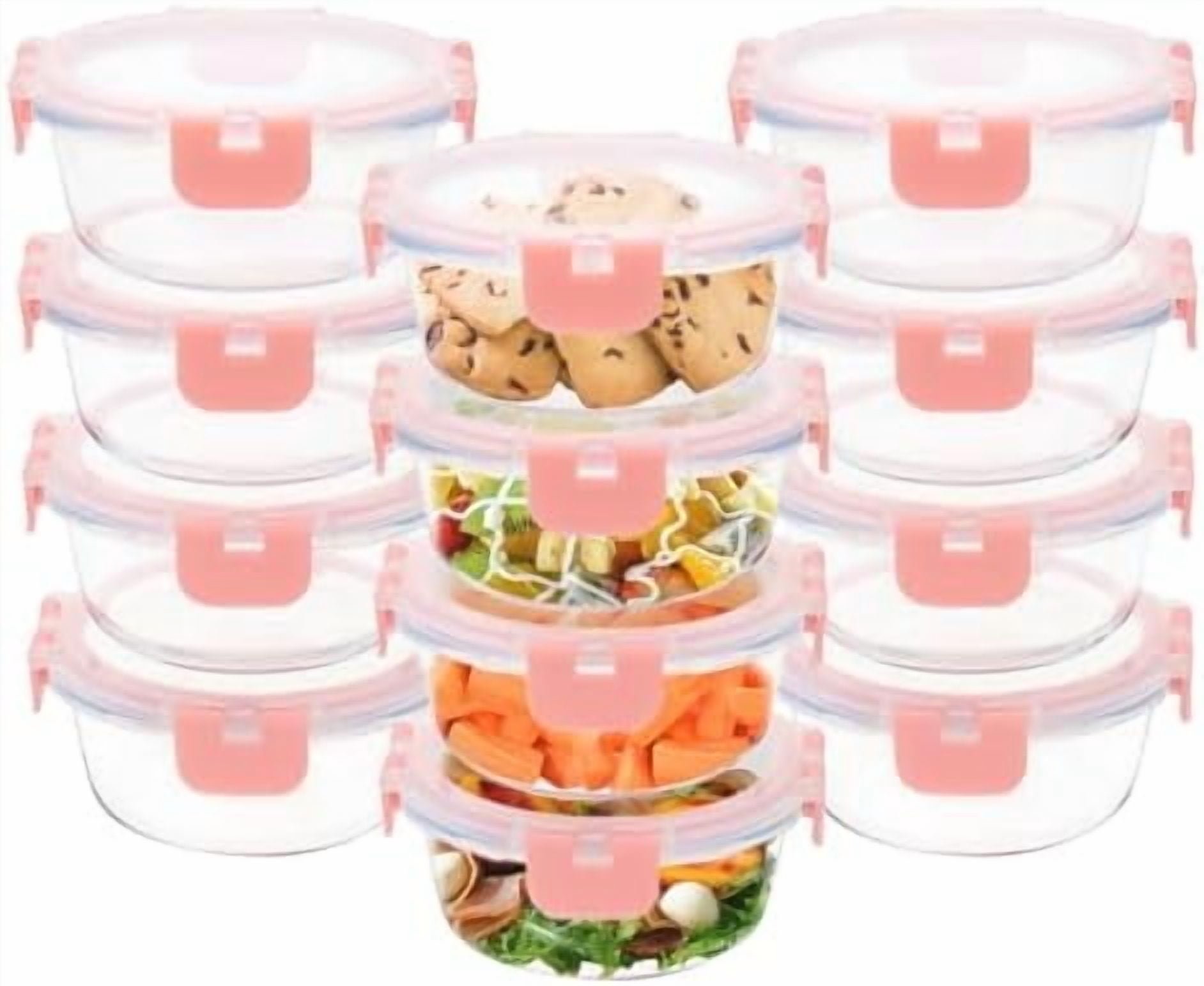 12 Pack 13oz Small Glass Food Storage Containers with Lids Airtight ...