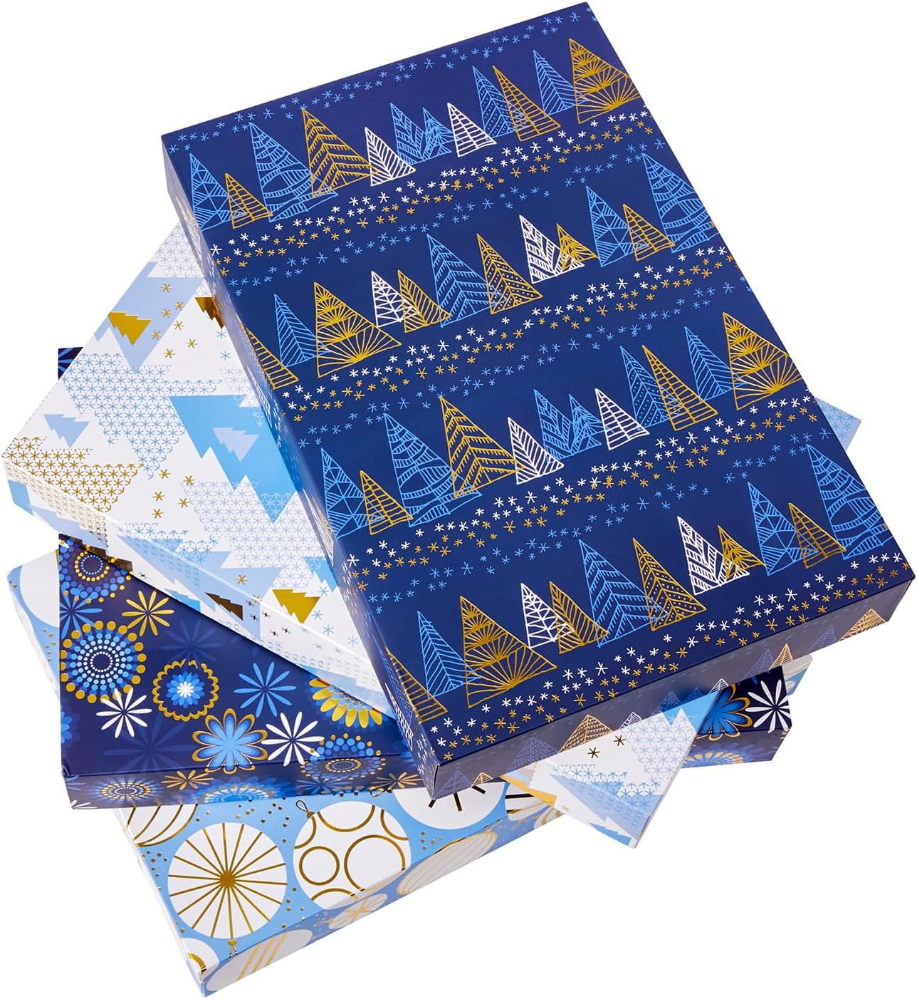 12 Pack 14" Blue Large Christmas Gift Boxes With Lids For Clothes ...