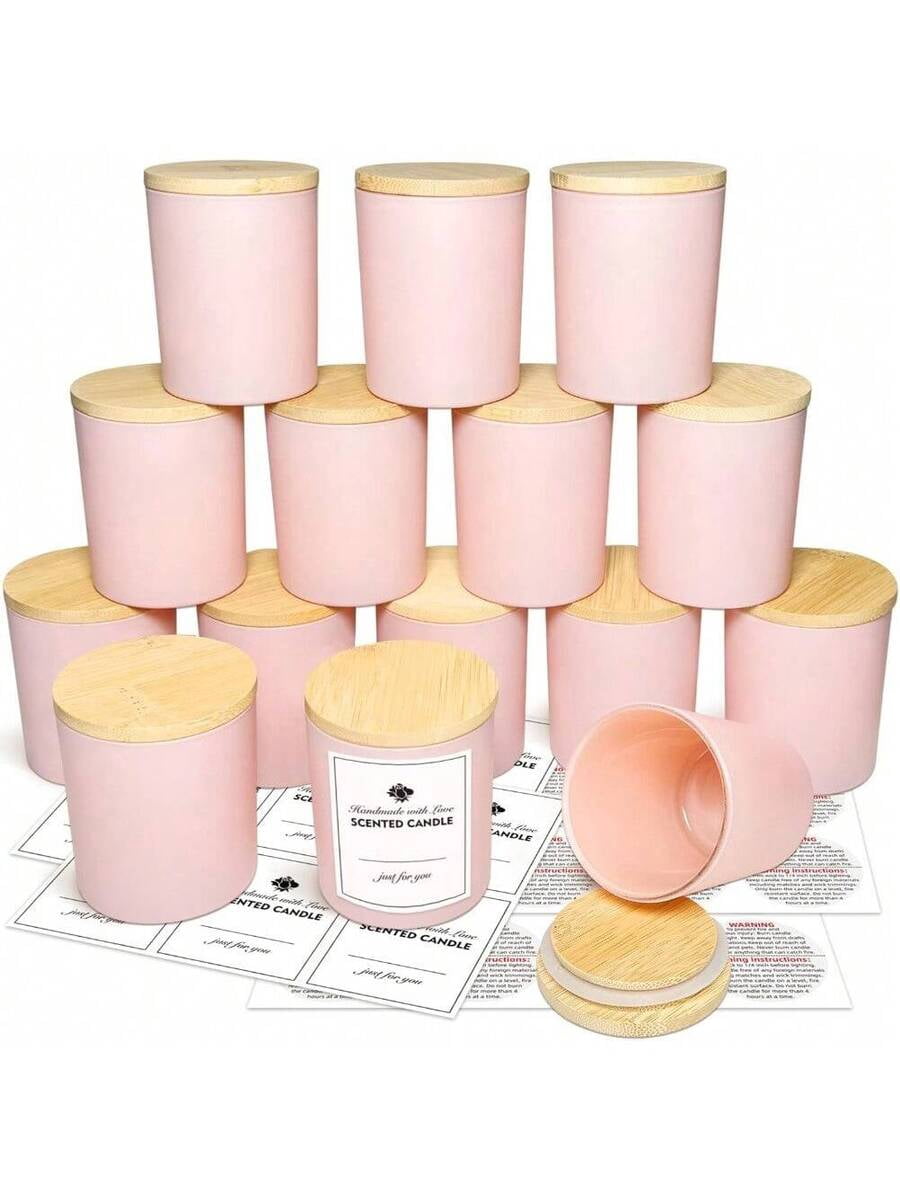 12 Pack 14 Fl.Oz Glass Candle Jars - Clear Empty Candle Vassels With ...