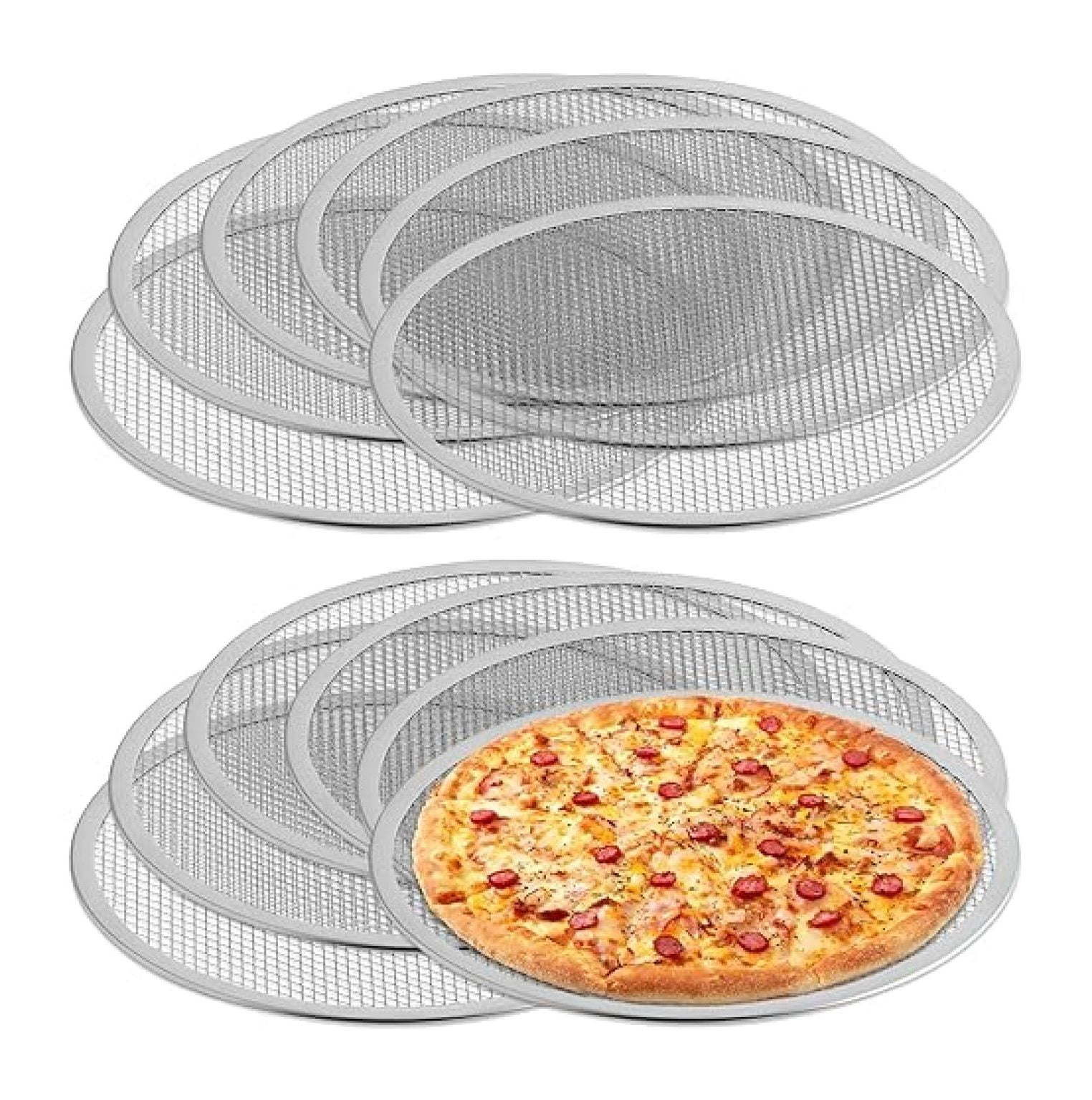 12-Pack 14-Inch Aluminum Pizza Screen | Grade Pizza Tray Screen for ...