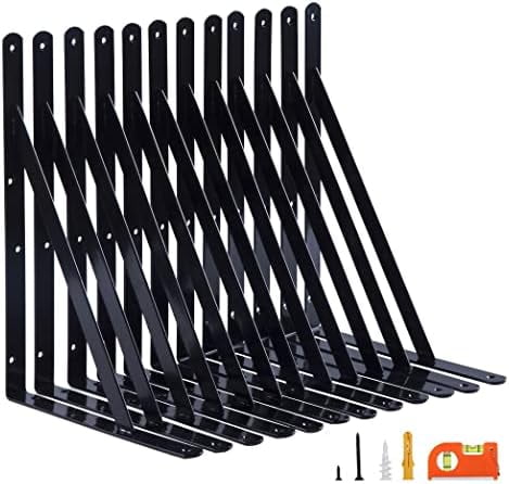 12-Pack 14 Inch Heavy Duty Shelf Brackets, Large Wall Bracket for ...