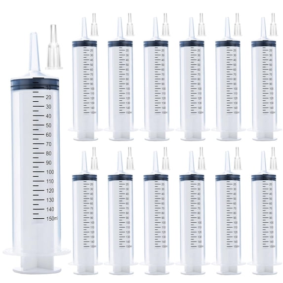 12 Pack 150ml Syringes, Large Plastic Garden Syringe for Scientific ...