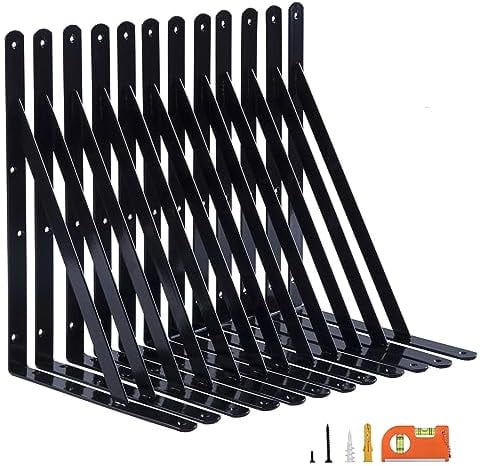 12-Pack 16 Inch Heavy Duty Shelf Brackets, Large Wall Bracket for ...