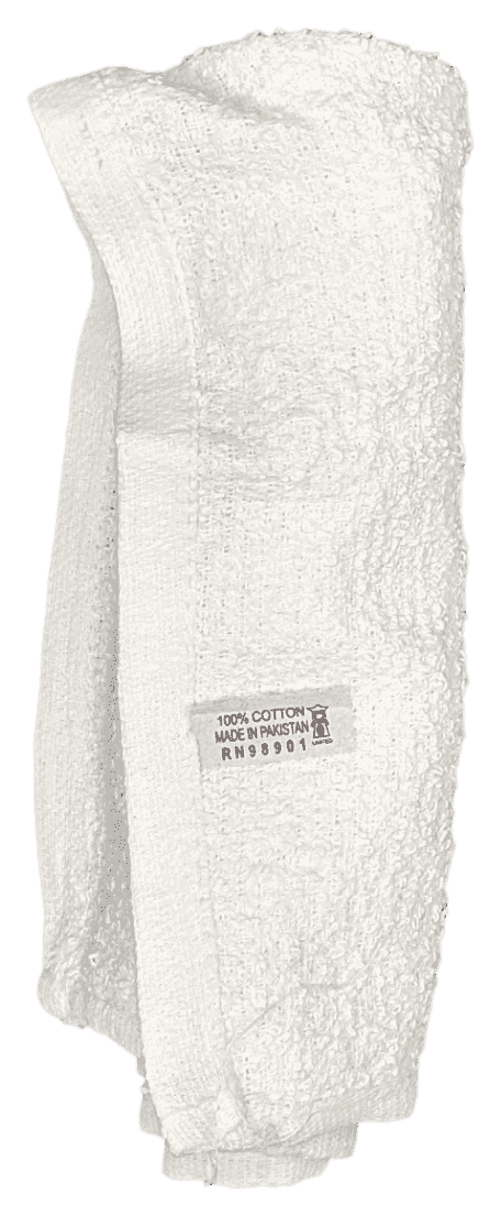 12 Pack 17 x 20 White 100% Cotton Bar Mop Rags - 24 OZ Weight Per Dozen ...
