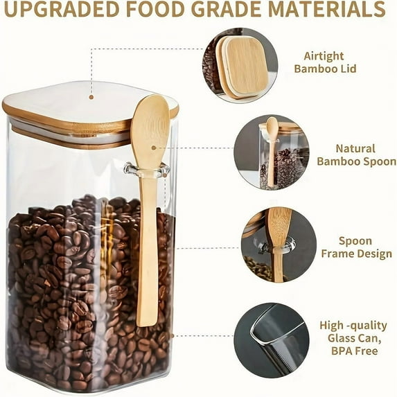 12-Pack 17oz Square Sealed Jars - 4 Borosilicate Glass Bodies + 4 ...