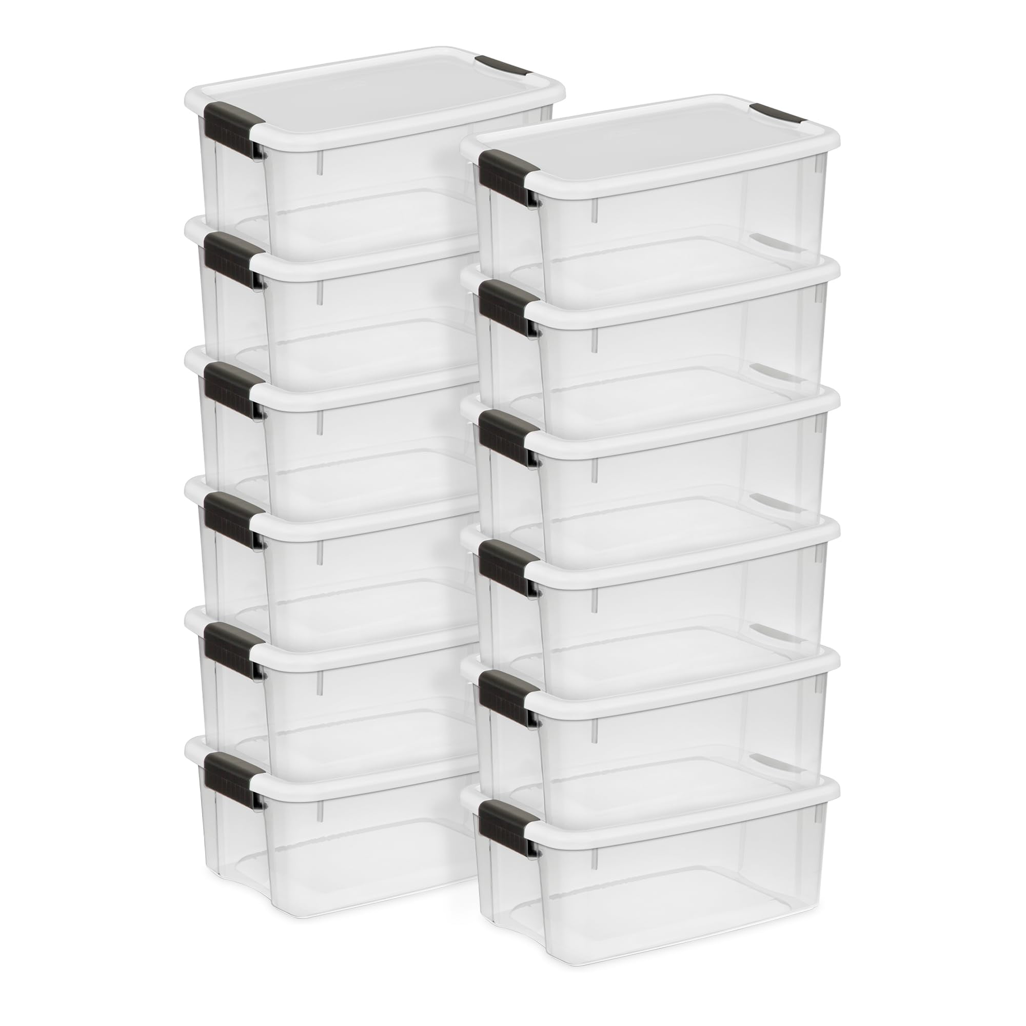 12-Pack 18 Quart Organizing Containers, Clear Plastic Storage Bins with ...
