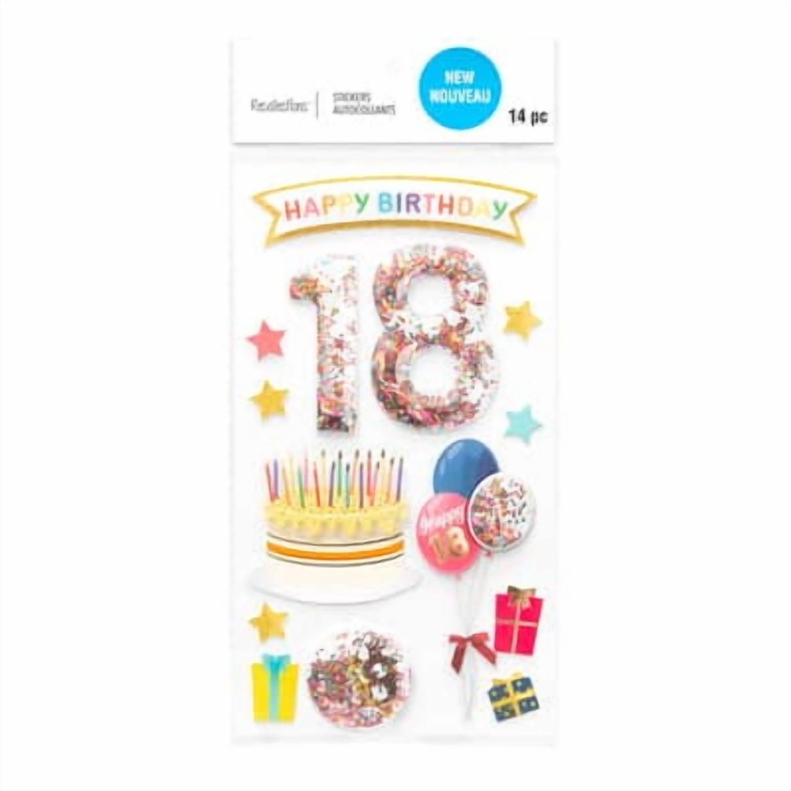 12 Pack: 18th Birthday Dimensional Stickers by Recollections™ - Walmart.com