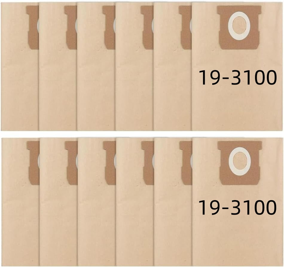 12 Pack 19-3100 Disposable Filter Bag ,Compatible with Stanley 5-8 ...