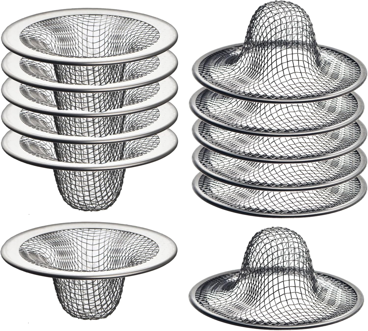 12 Pack - 2.125" Top / 1" Basket- Mesh Sink Drain Strainer Hair Catcher ...