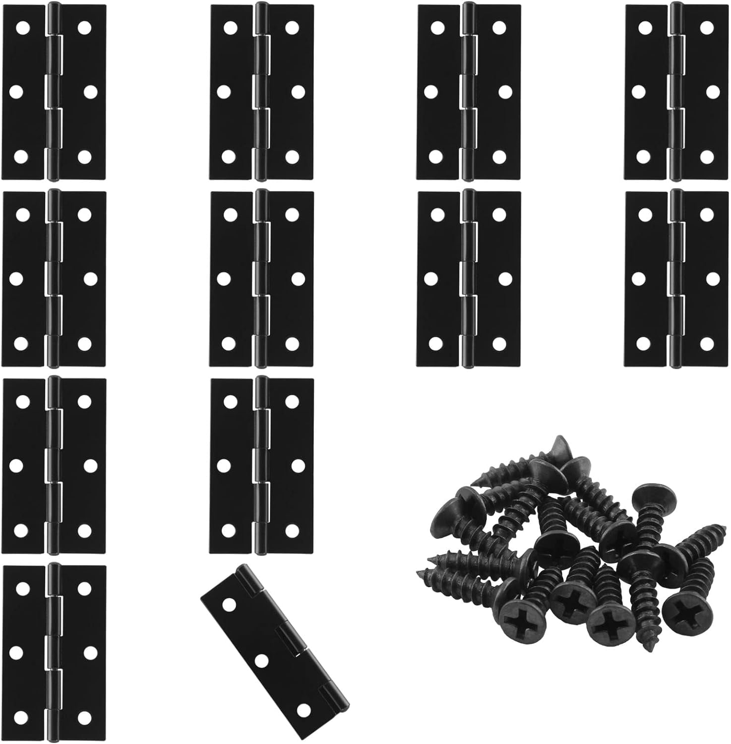 12 Pack 2.5 Inch Door Hinge Cabinet Hinge,Black Butt Hinges Ball ...