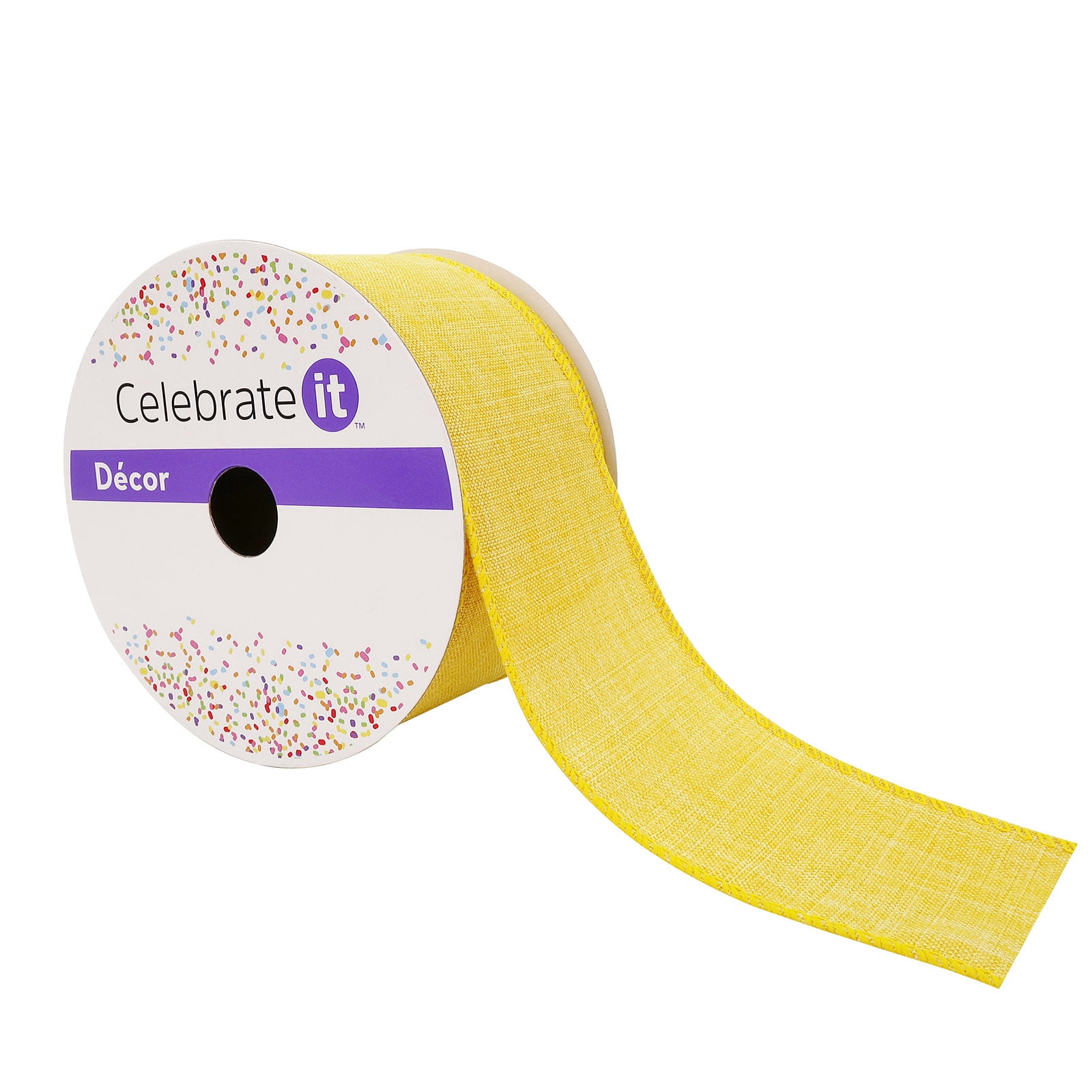 12 Pack: 2.5" x 25ft. Faux Linen Wired Ribbon by Celebrate It™ Décor ...
