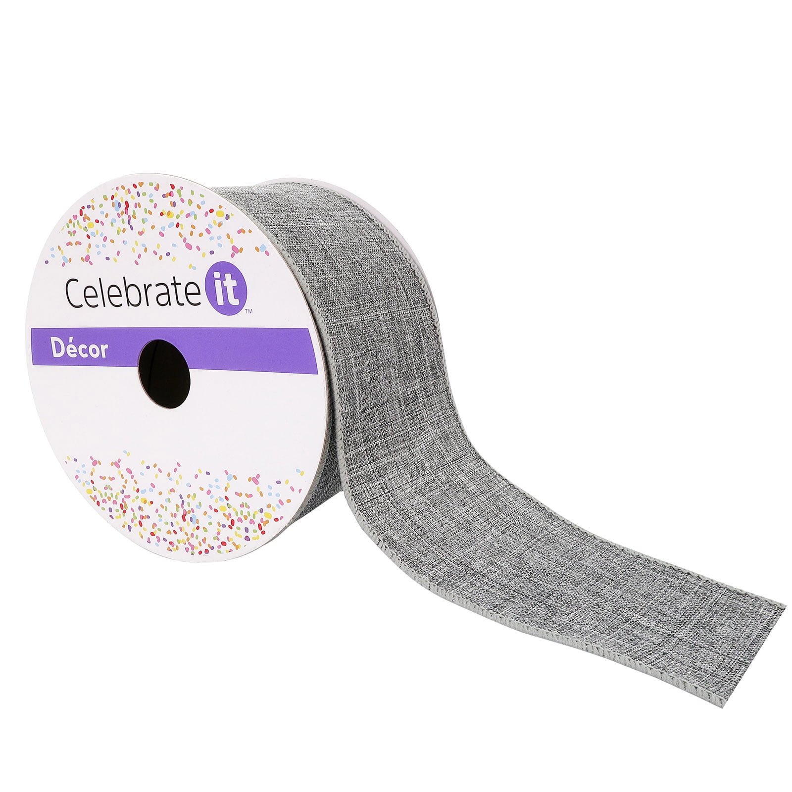 12 Pack: 2.5" x 25ft. Faux Linen Wired Ribbon by Celebrate It ...
