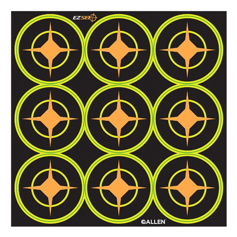 12 Pack 2" Black EZ See Adhesive Aiming Dot Nine 2" Dots Per Sheet Use ...