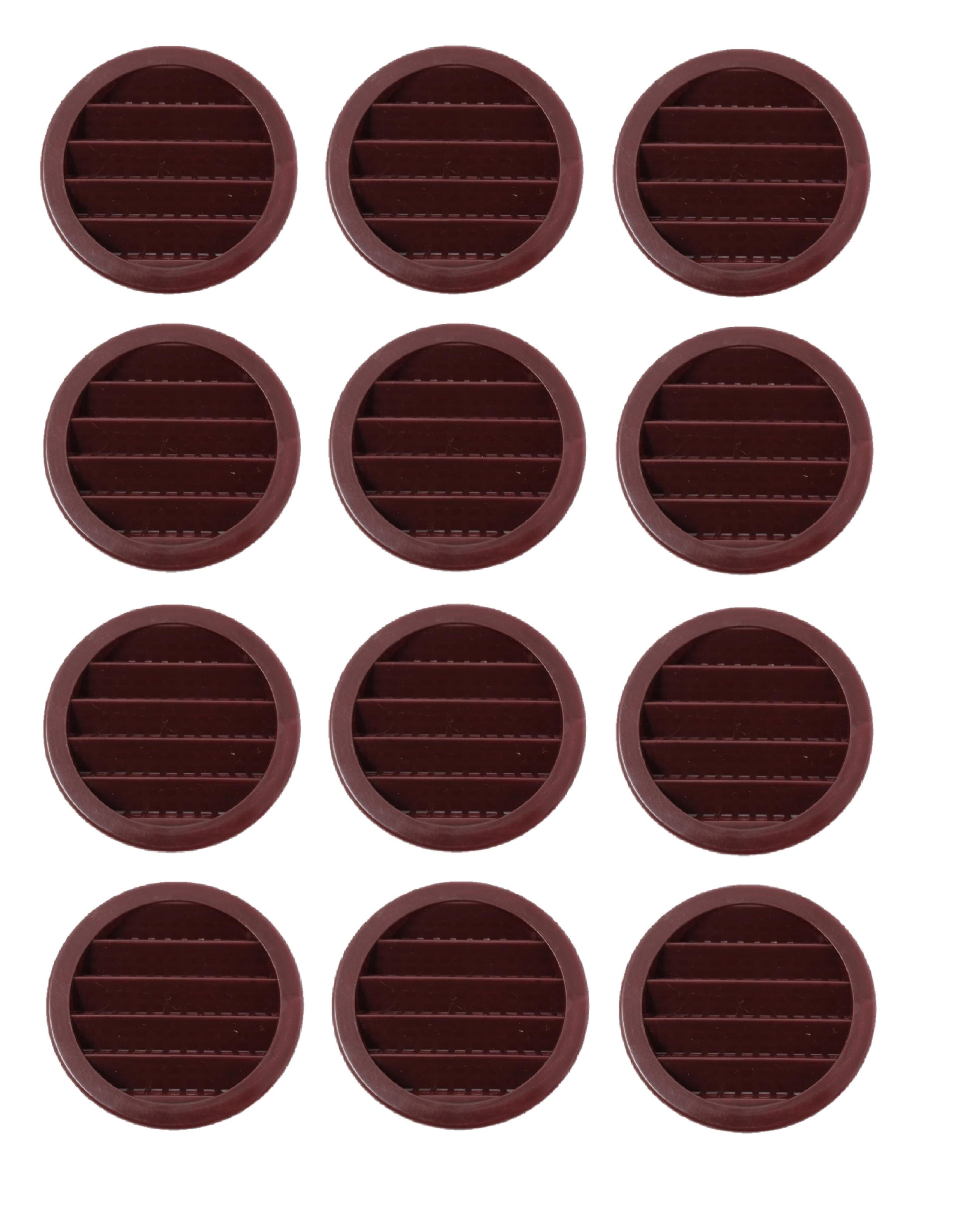 12 Pack 2" Brown Round Plastic Louver Soffit Air Vent - Walmart.com