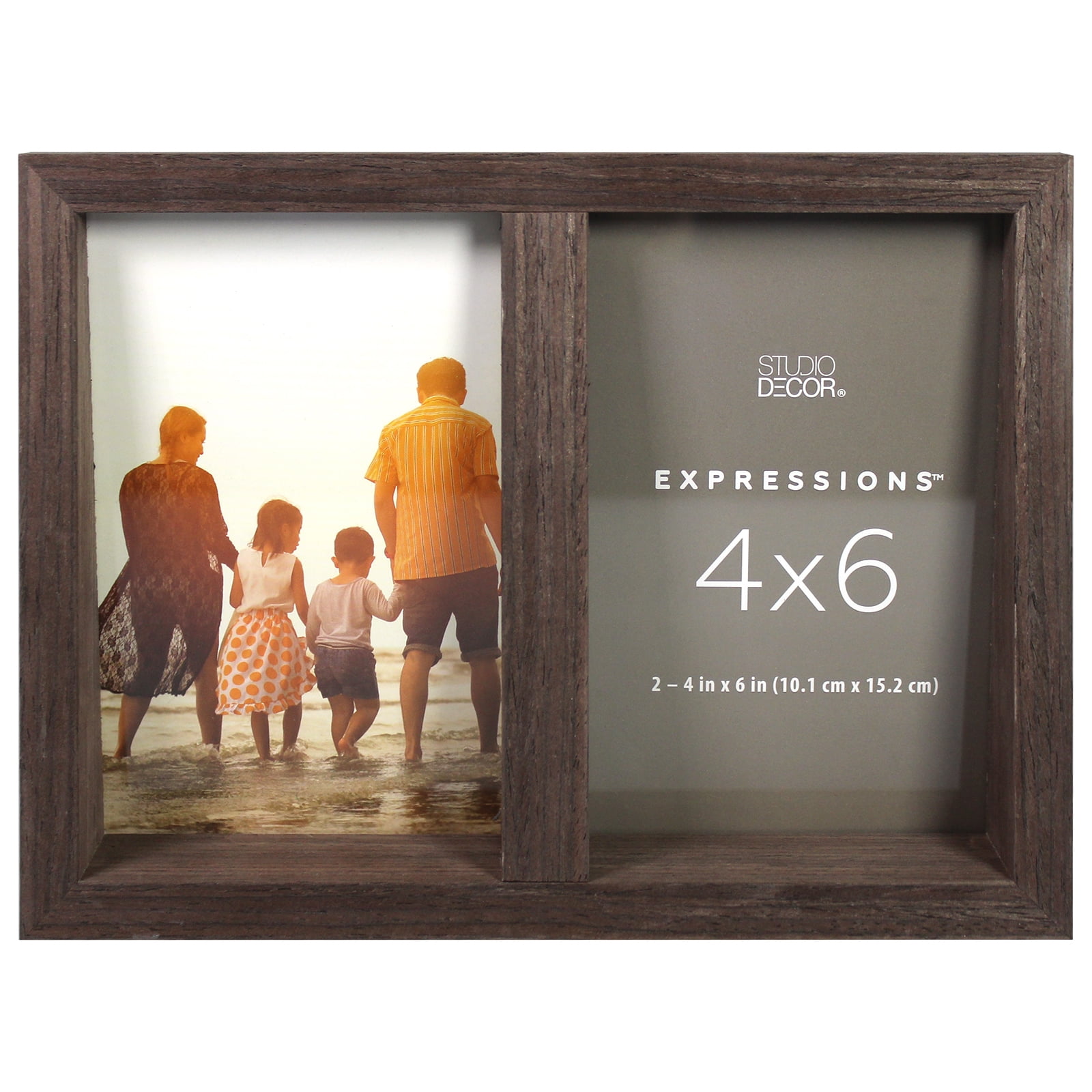 12 Pack: 2 Opening Walnut Angled 4" x 6" Collage Frame - Expressions ...