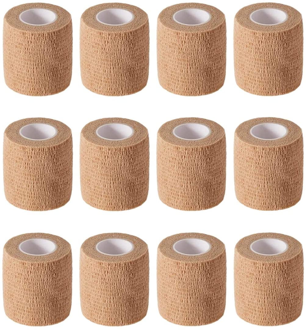 12 Pack 2" x 5 Yards Self Adhesive Elastic Bandage Wrap Stretch Self ...