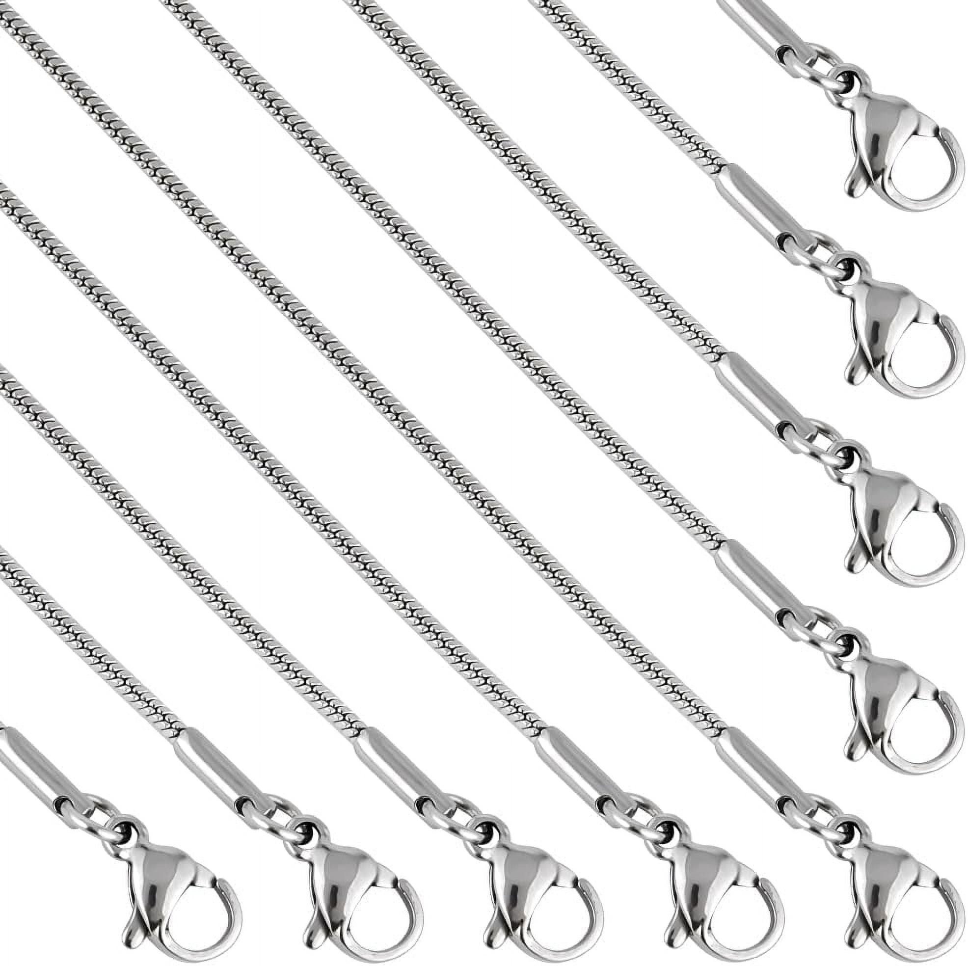 12 Pack 20 INCH/ 0.5M 1mm Stainless Steel Snake Chain Necklace Making ...