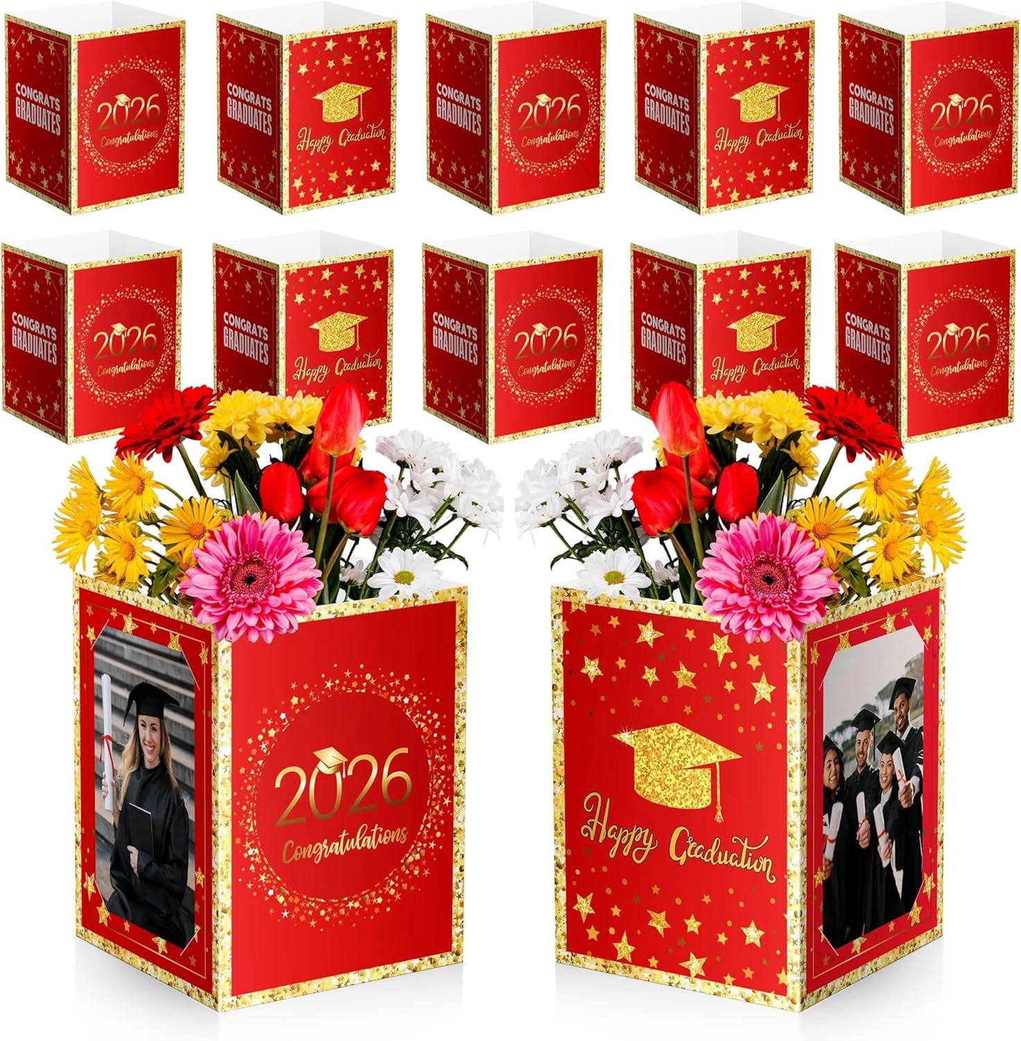 12 Pack 2026 Graduation Table Centerpieces for Photo Display | Congrats ...