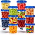 12 Pack 23.5 oz Reusable Freezer Storage Containers with Airtight Twist ...
