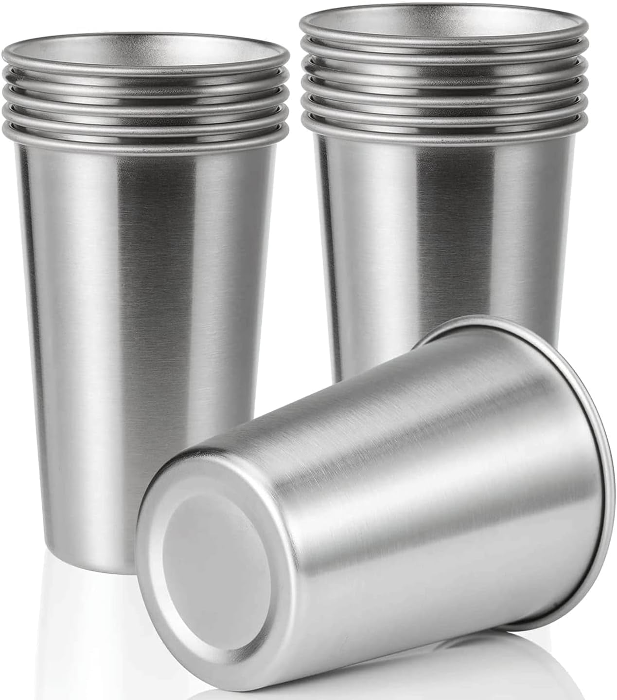 12 Pack 24oz Stainless Steel Pint Cup,Healthy Unbreakable and Stackable ...