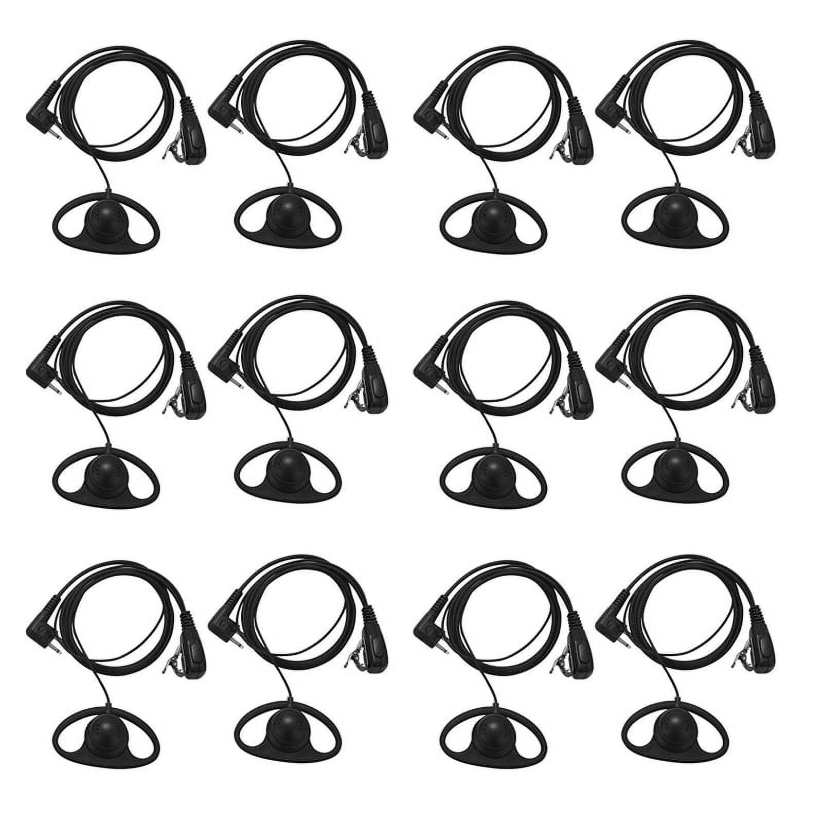 (12 Pack) 2Pin Advanced D Shape Clip-Ear Ptt Headset Earpiece Mic 2 Way ...