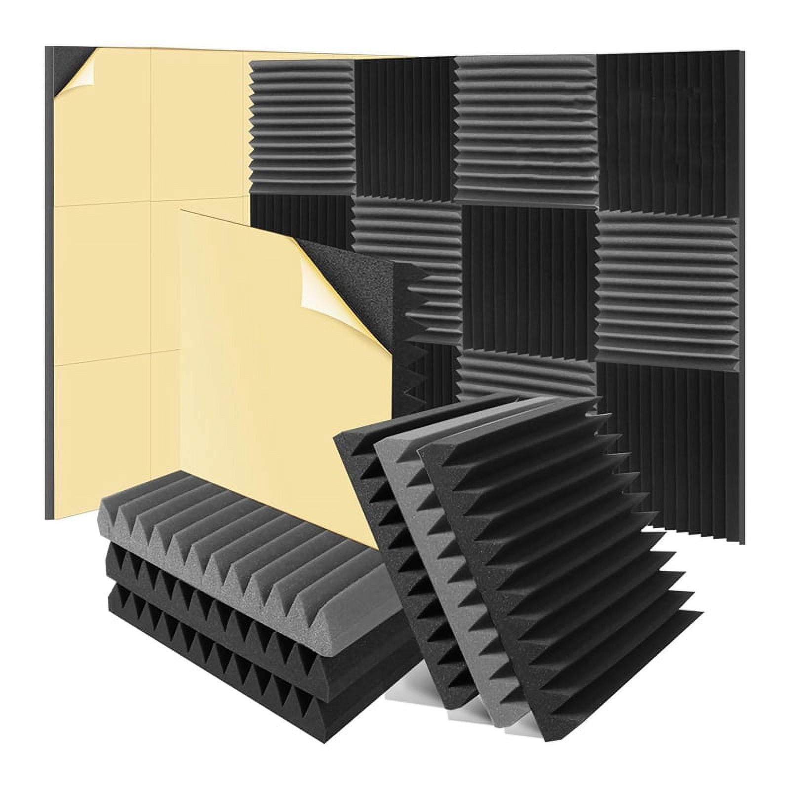 12 Pack 2X12X12Inch Soundproof Wall Panels Self-Adhesive,Wedge Sound ...