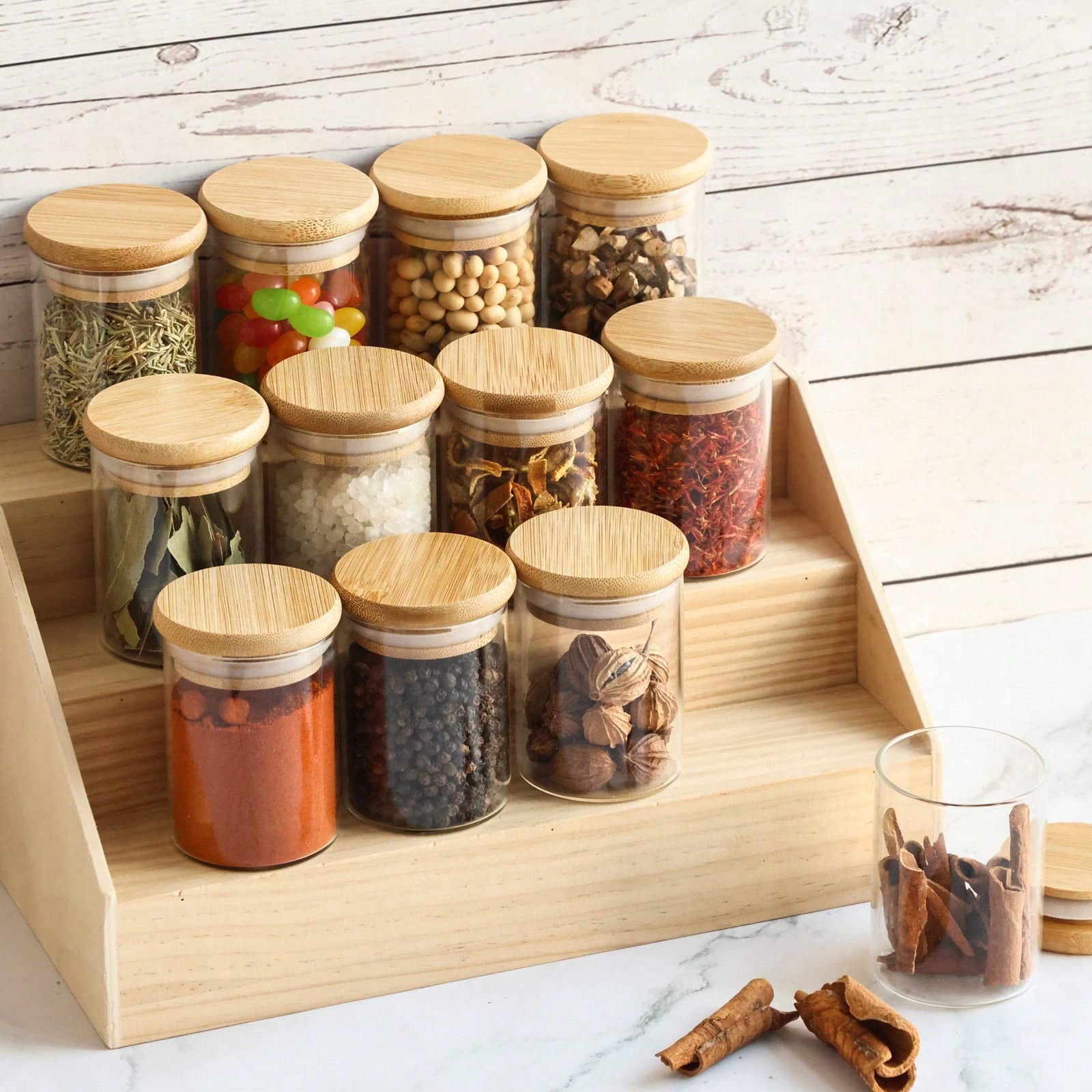 12-Pack 3.4oz Spice Jars with Labels – Empty Seasoning Jars for Cabinet ...