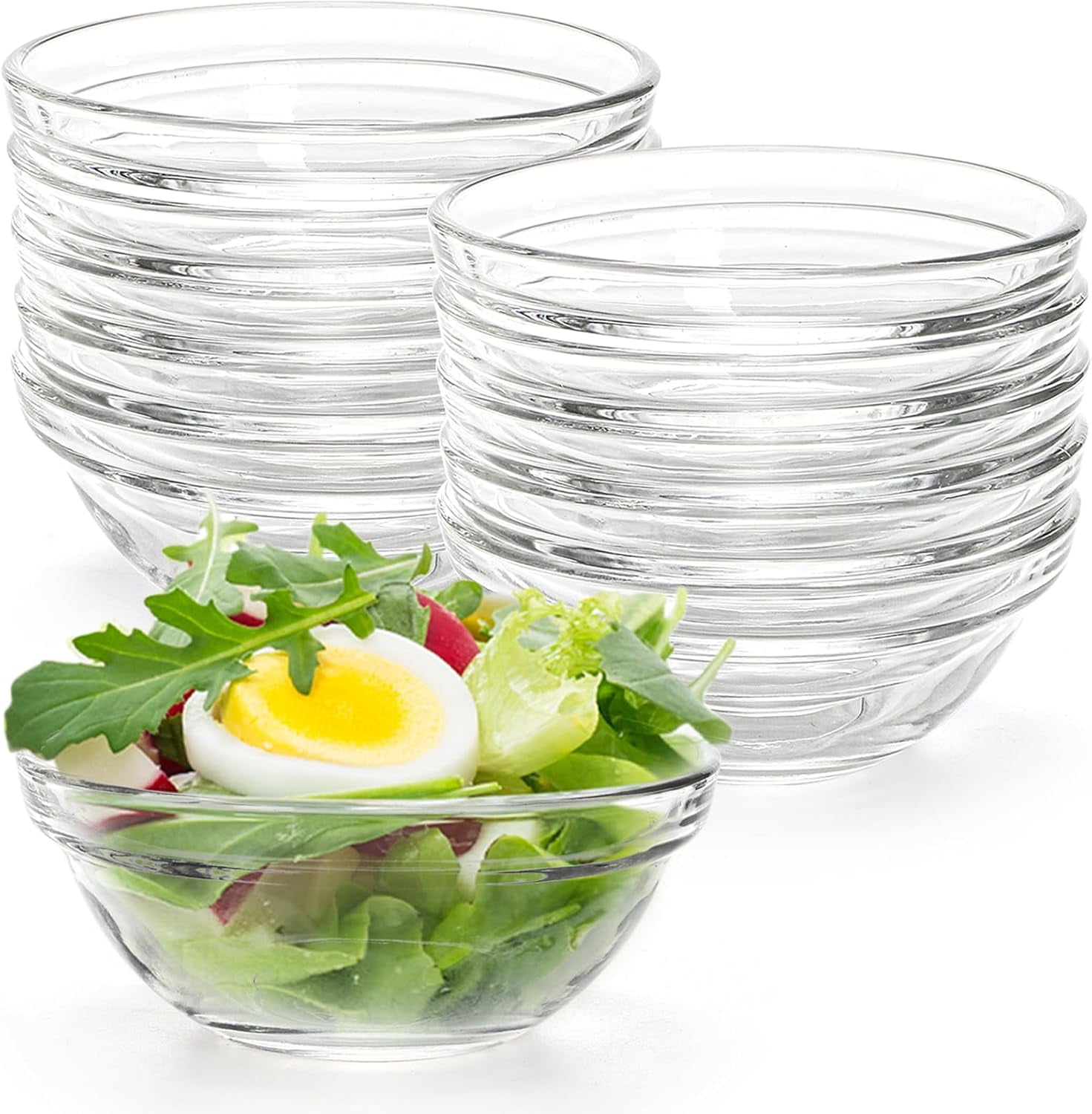 12 Pack 3.5 Inch Small Glass Dipping Bowls, 5oz Mini Dipping Sauce ...