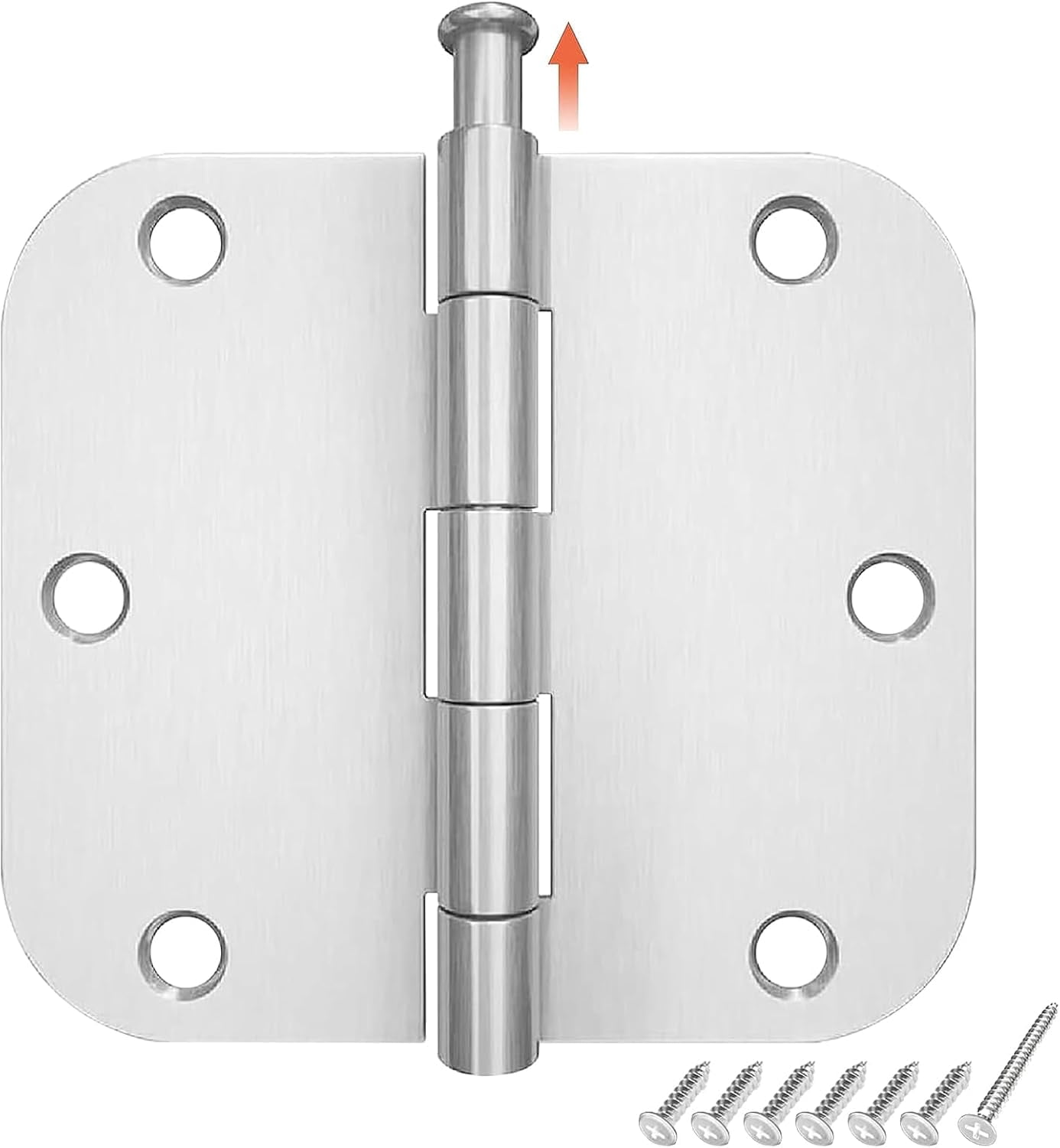 12 Pack 3.5 x 3.5 Inch Interior Door Hinges, Rounded 5/8 Radius, Satin ...