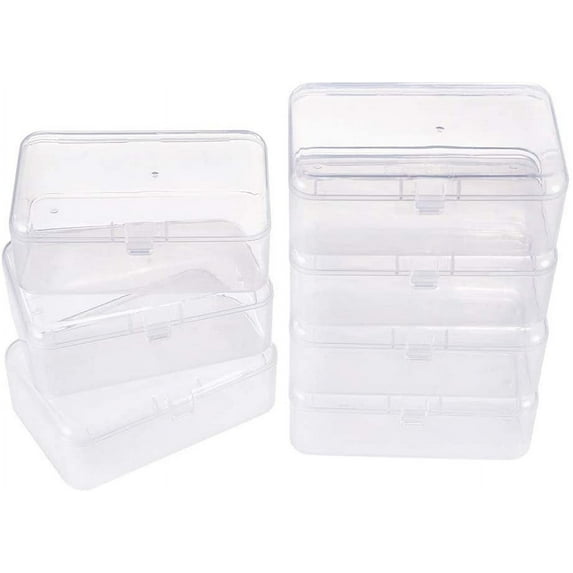 12 Pack 3.5x2.4x1.2 Inches Rectangular Clear Plastic Bead Storage Box ...